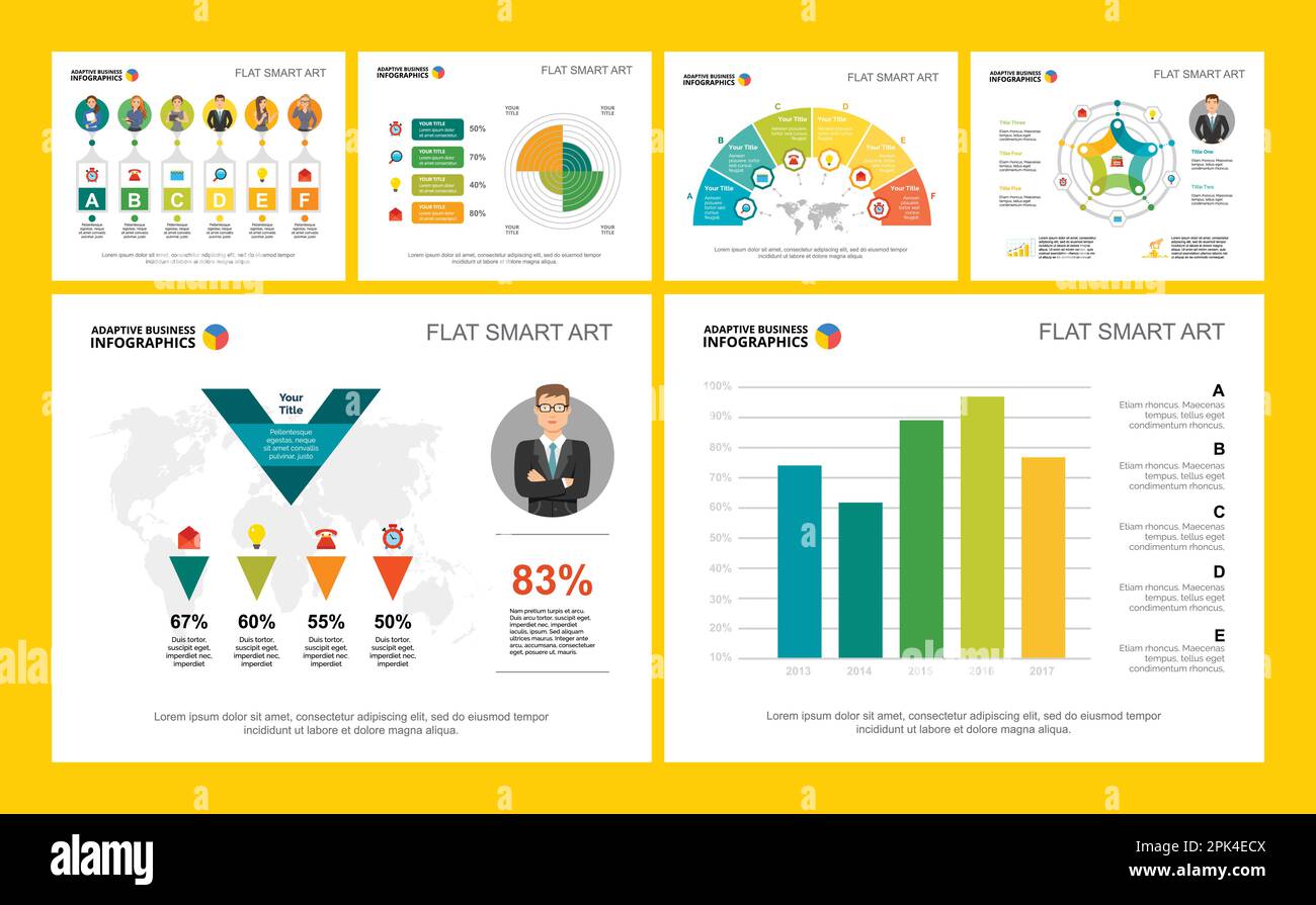 Colorful statistics and logistics infographic charts set Stock Vector ...