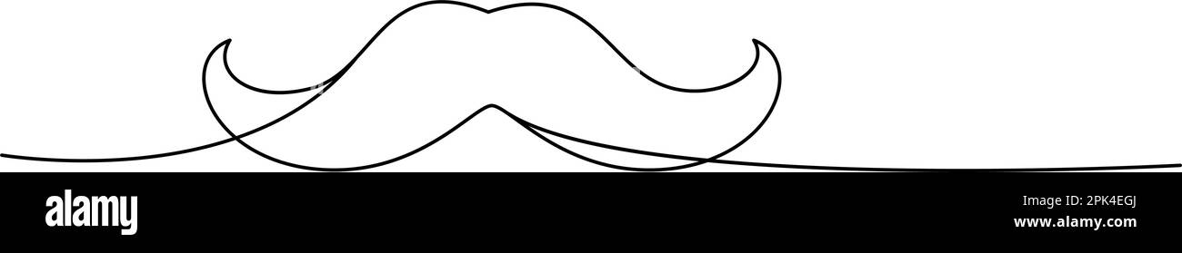 Mustache, moustache one line continuous drawing. Barber shop and ...