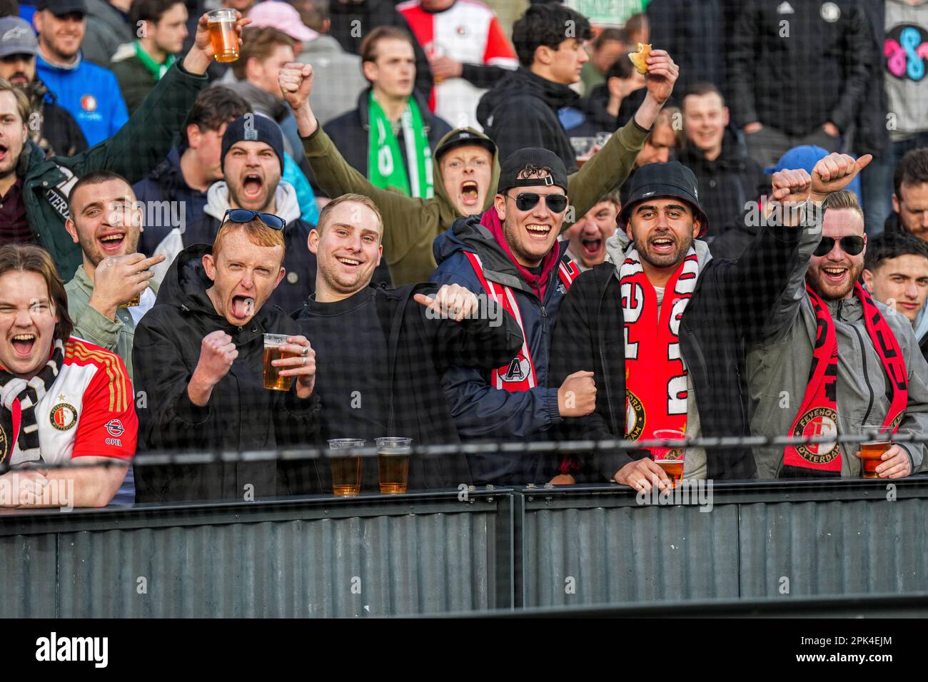 Rotterdam, Netherlands - 05/04/2023, Supporters of Feyenoord during the ...