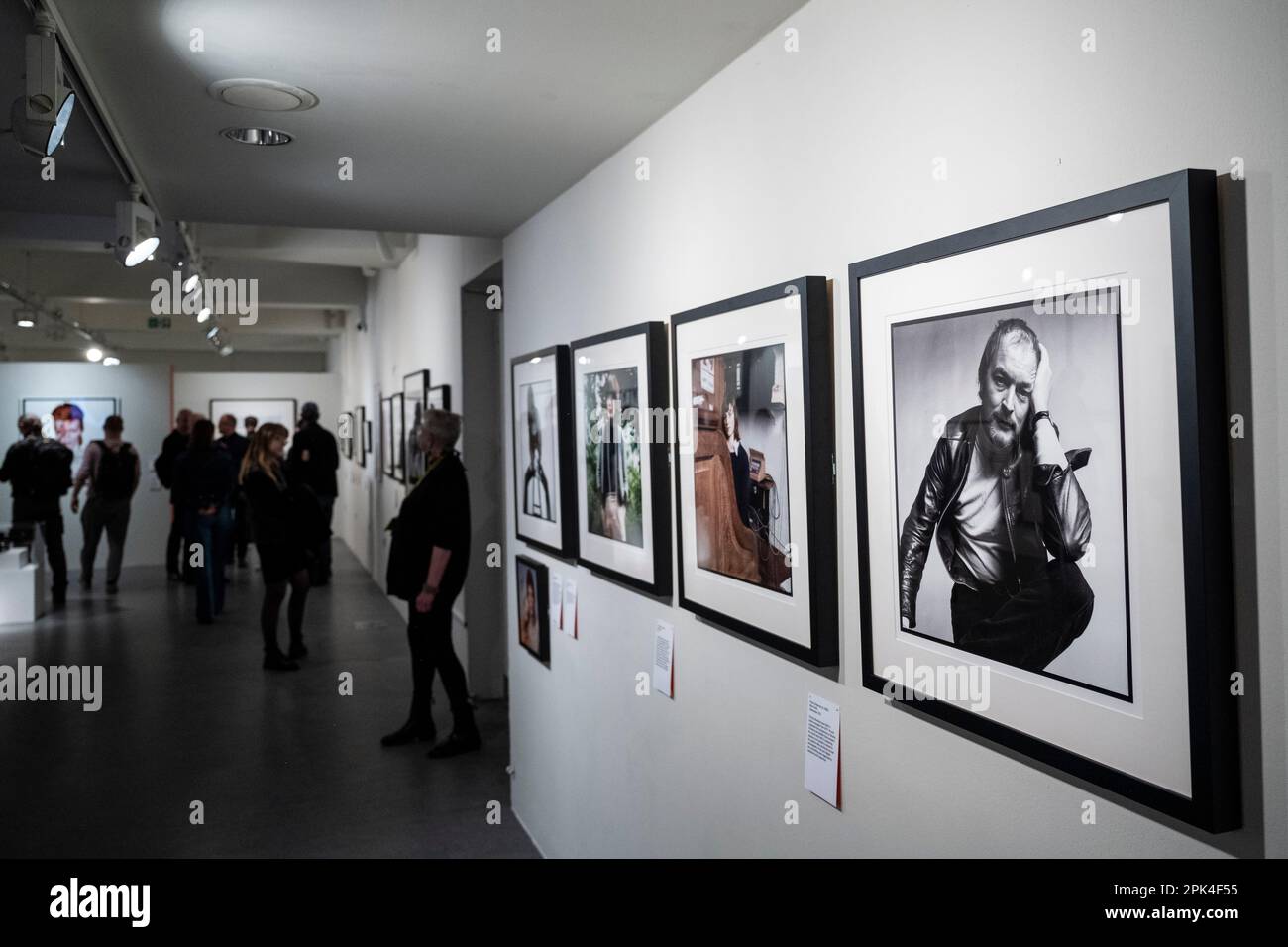 London, UK. 5 April 2023. A general view, including (R) a portrait of ...