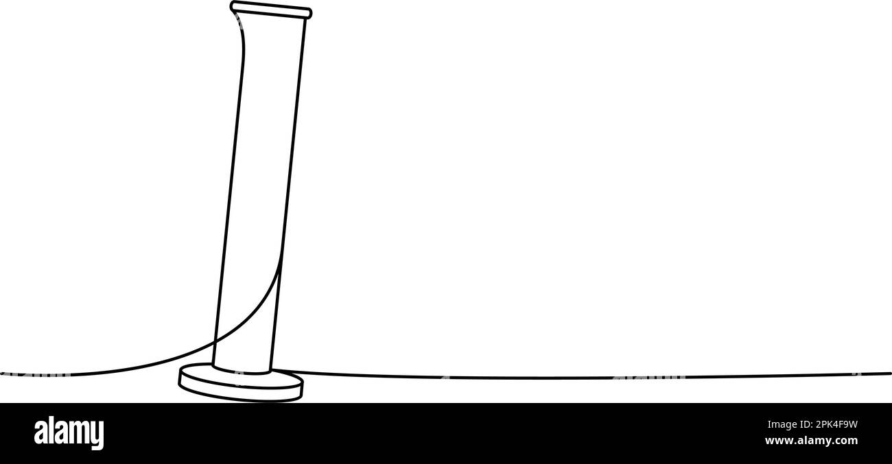 Graduated cylinder one line continuous drawing. Laboratory glass ...