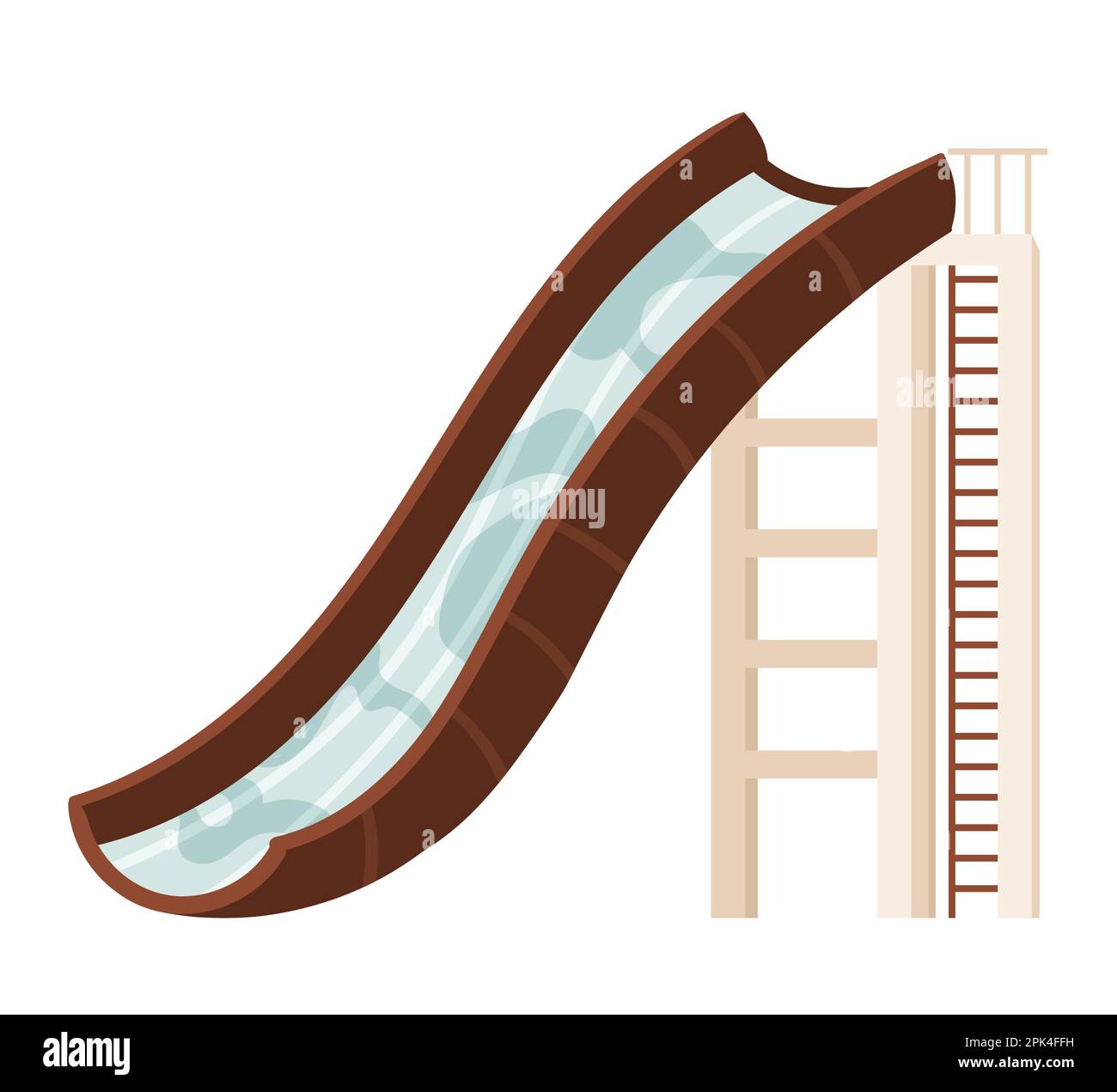 Outdoor swimming slides. Amusement aquapark, summer pool resort vector ...