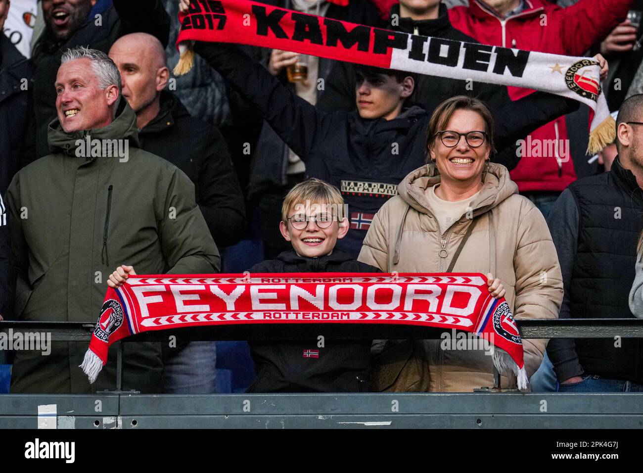 Rotterdam, Netherlands - 05/04/2023, Supporters of Feyenoord during the ...