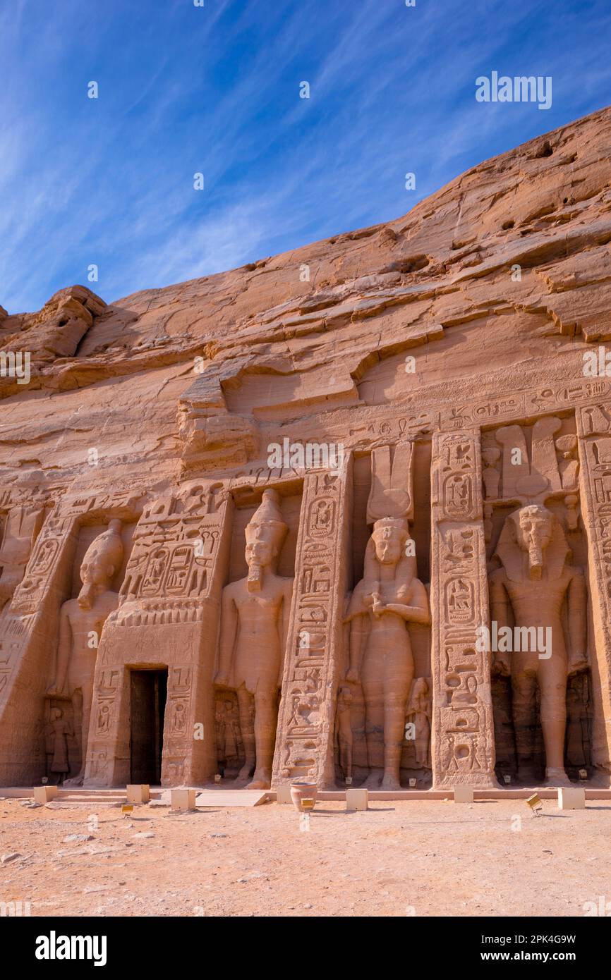 The Small Temple at Abu Simbel, Egypt, North East Africa Stock Photo ...