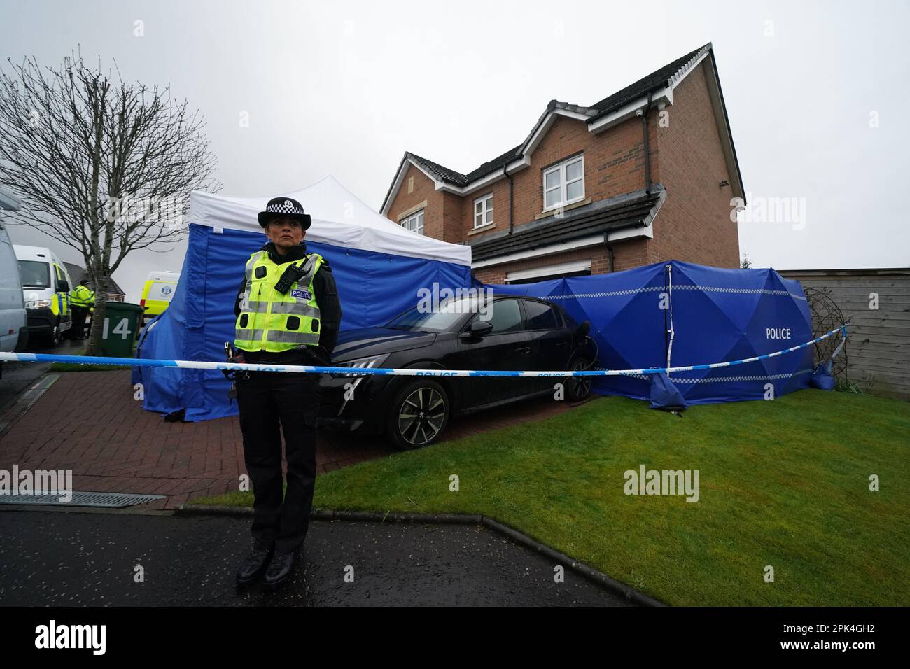 Officers from Police Scotland outside the home of former chief ...