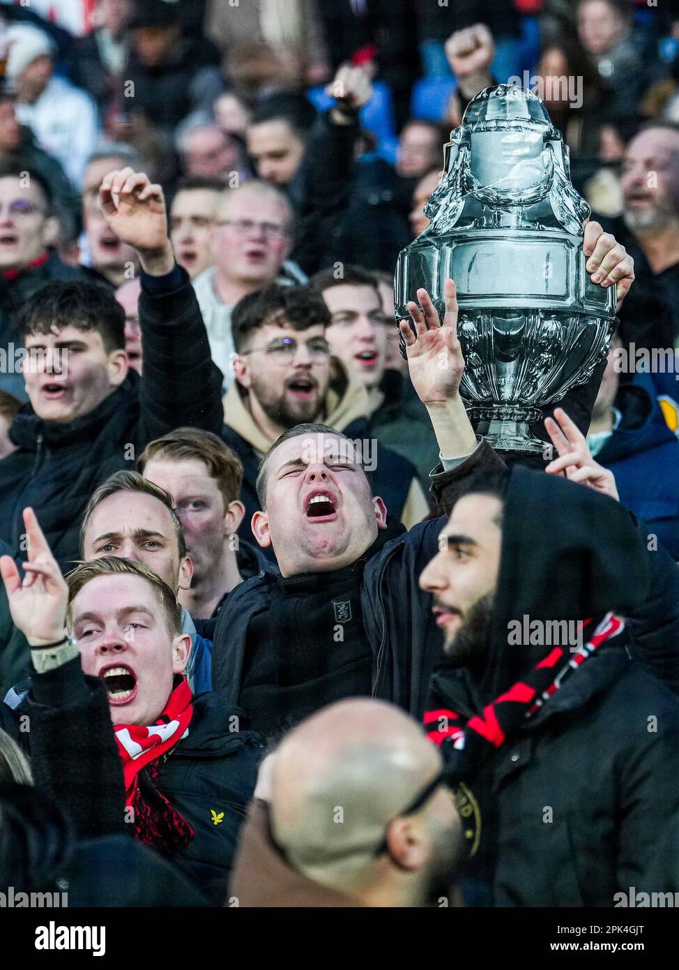 Rotterdam, Netherlands - 05/04/2023, Supporters of Feyenoord during the ...