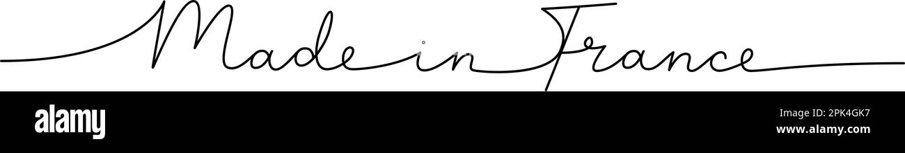 Made in France - word with continuous one line. Minimalist drawing of ...
