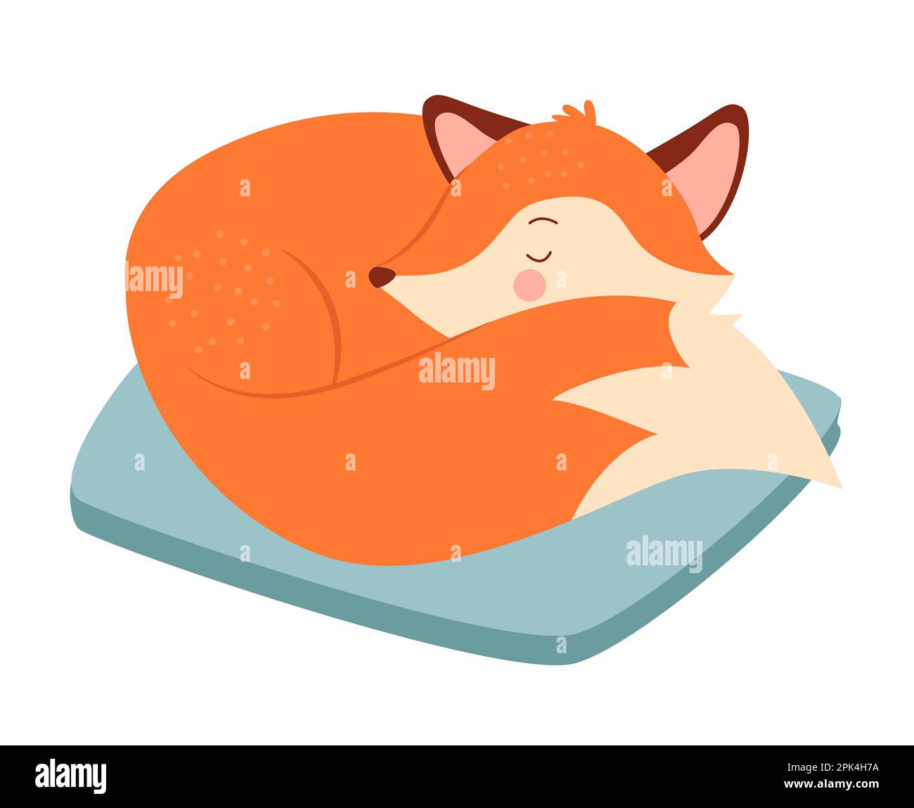 Cute fox sleeping on pillow. Lovely fox curled up in ball, forest ... Cute fox sleeping on pillow. Lovely fox curled up in ball, forest ...