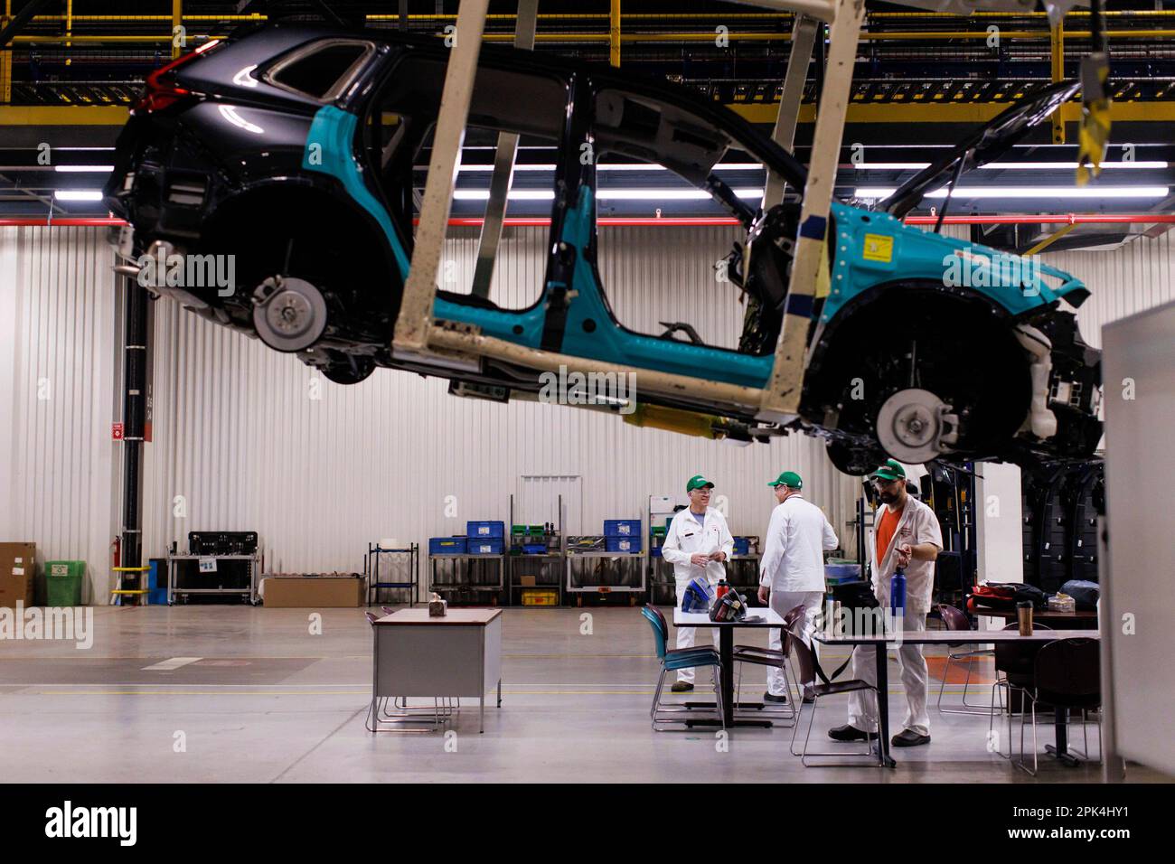 General view of production along the Honda CRV production line during a ...