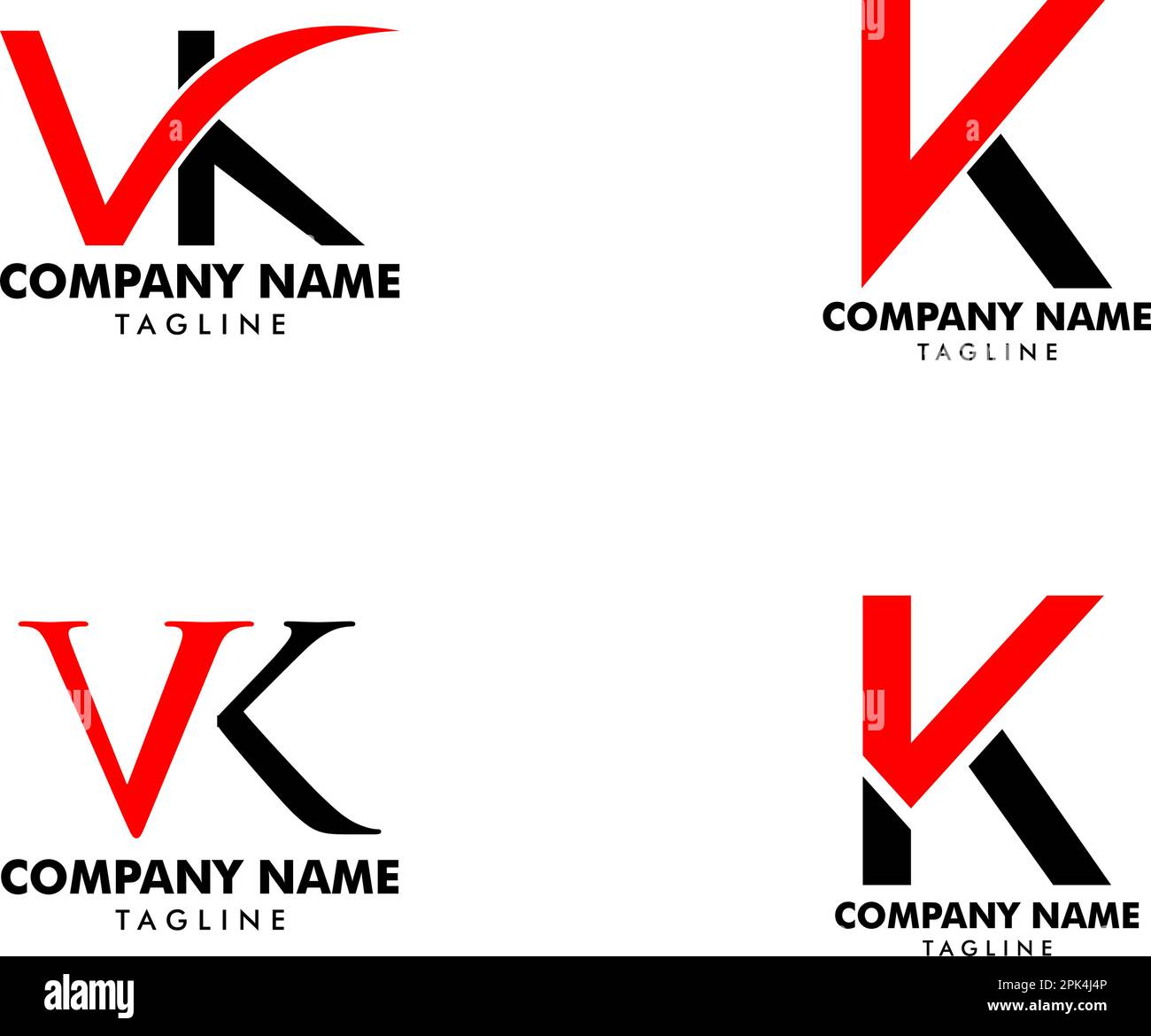Set of Initial Letter VK Logo Template Design Stock Vector Image & Art ...