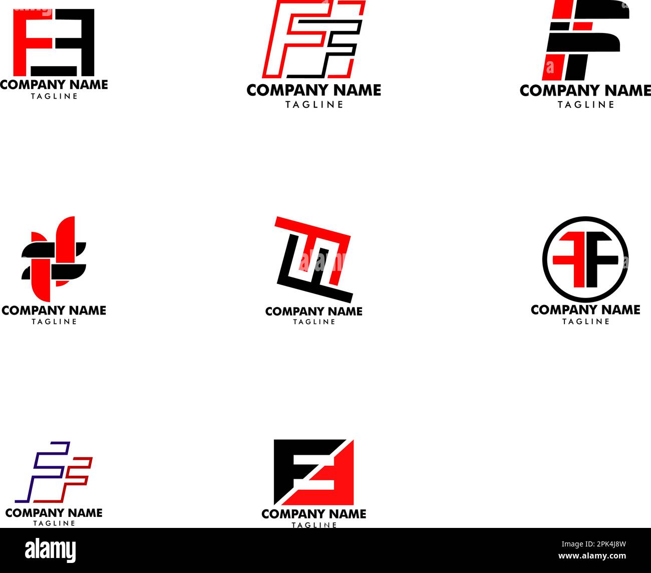 Set of Initial Letter FF Logo Template Design Stock Vector Image & Art - Alamy