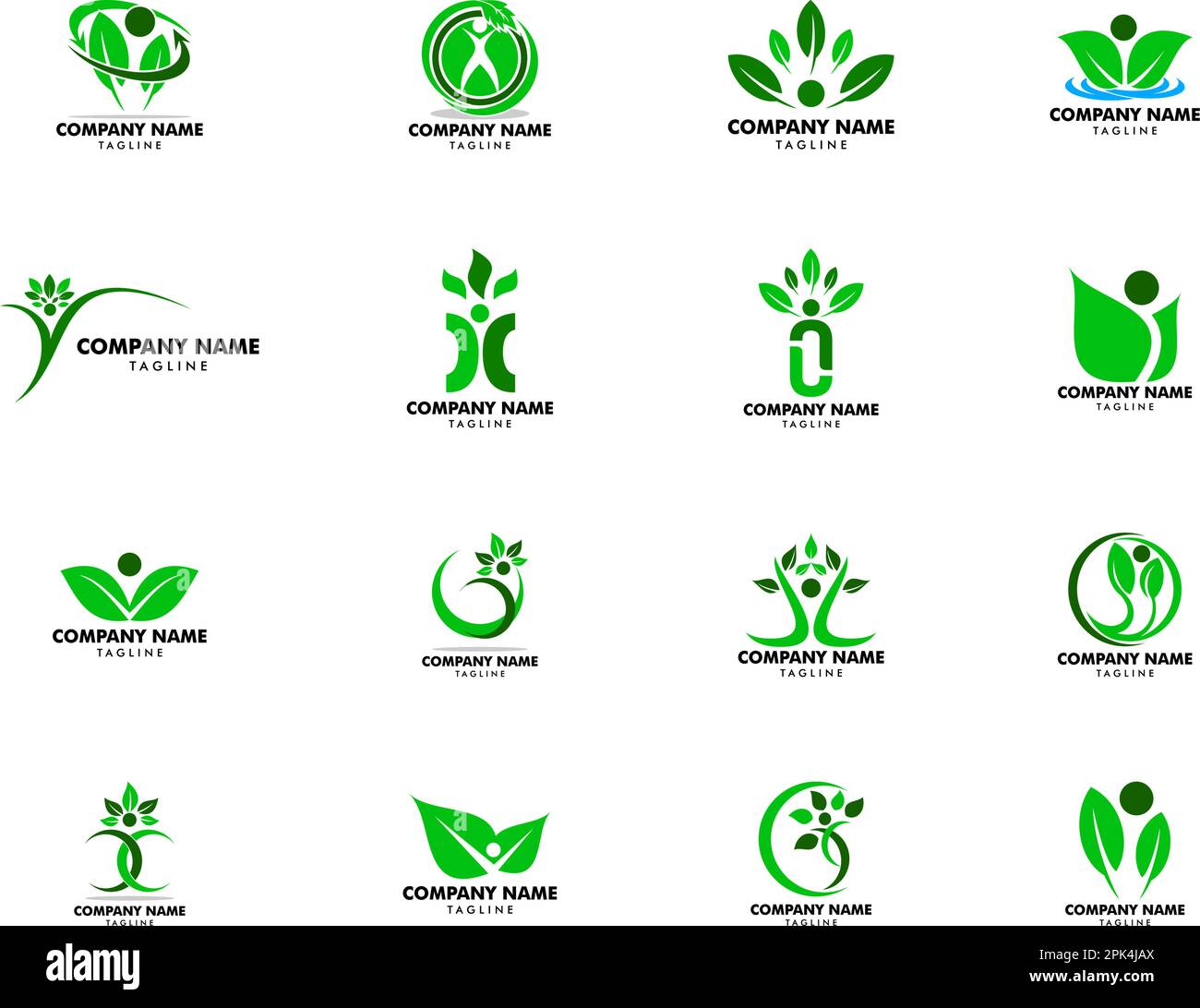 Set of Human Leaf Logo Template Design Stock Vector Image & Art - Alamy