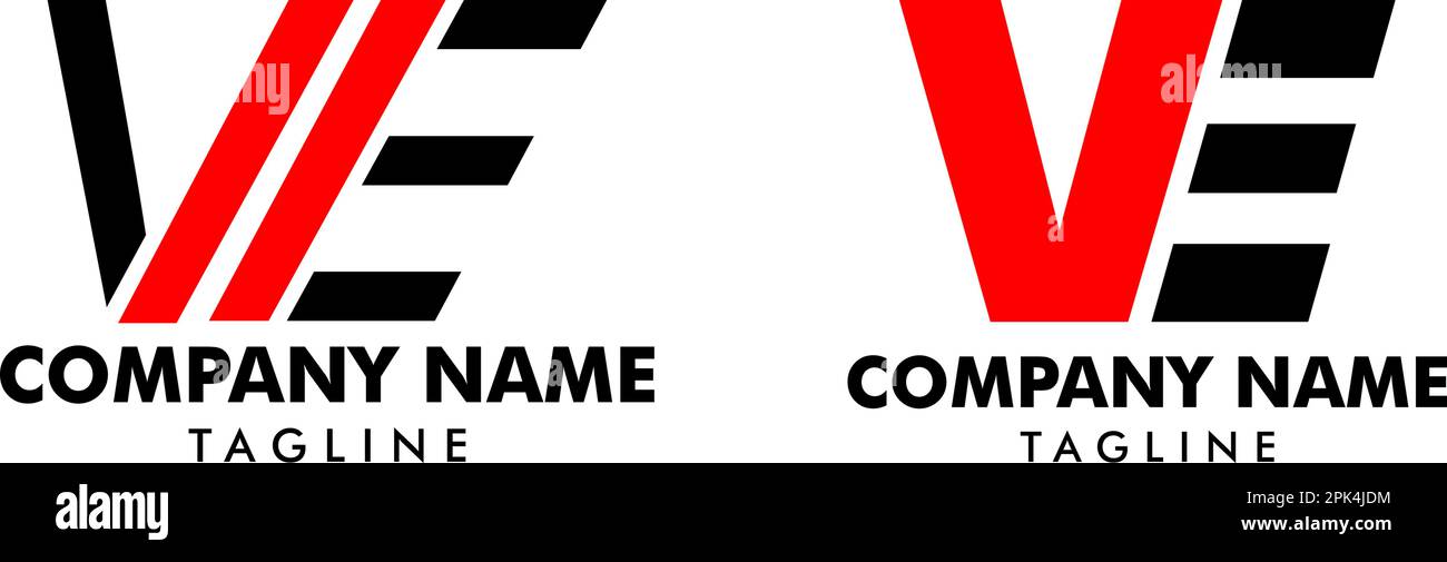 Set of Initial Letter VE Logo Template Design Stock Vector Image & Art ...