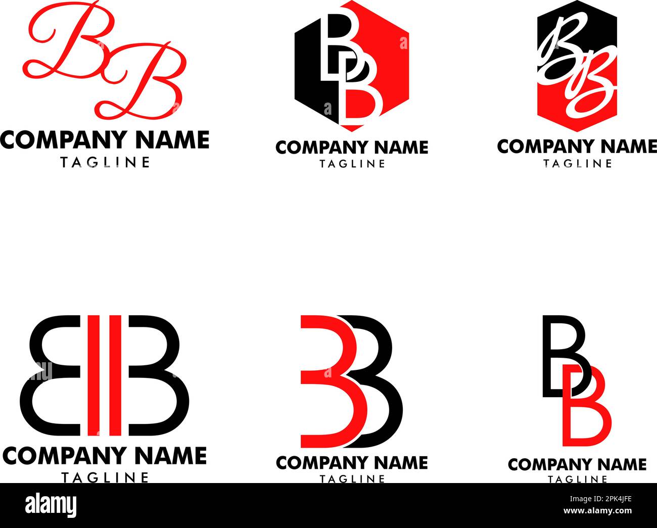Set of Initial Letter BB Logo Template Design Stock Vector Image & Art ...
