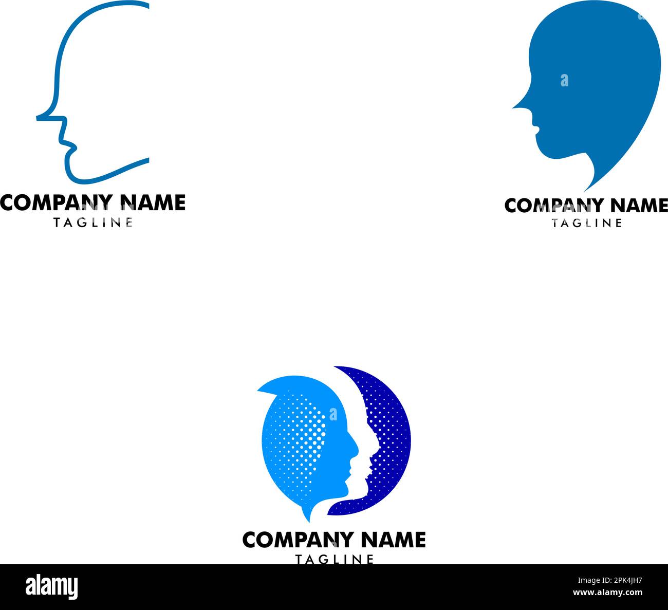 Set of Head Logo Abstract Design Vector Template Stock Vector Image ...