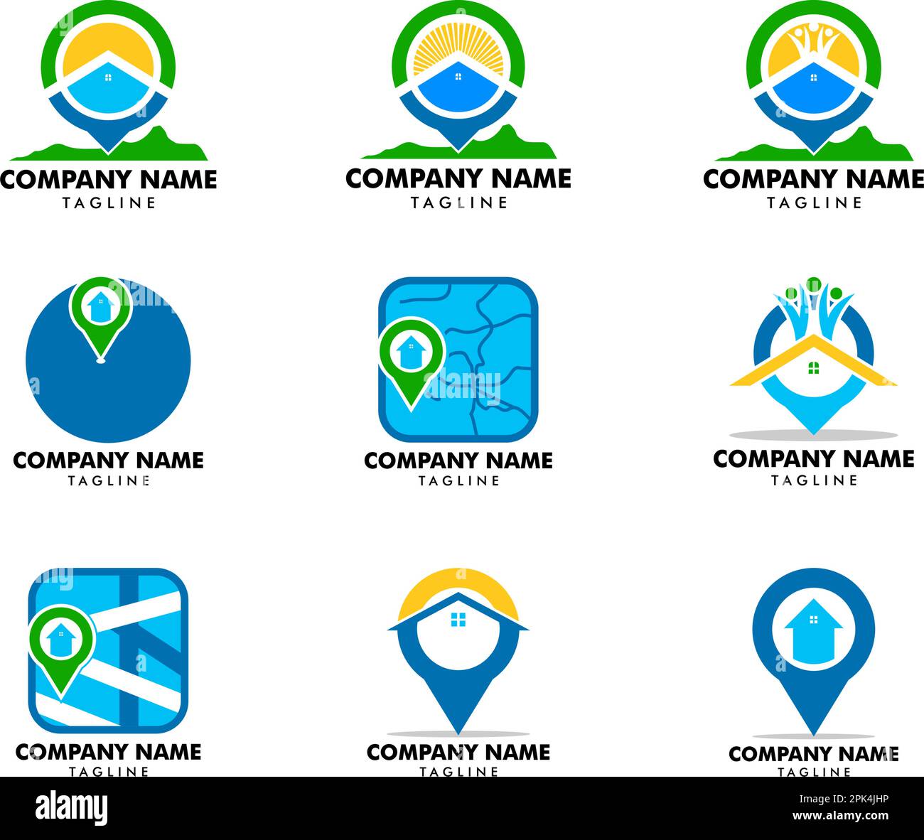 Set of House Locator Vector Logo Template Stock Vector Image & Art - Alamy