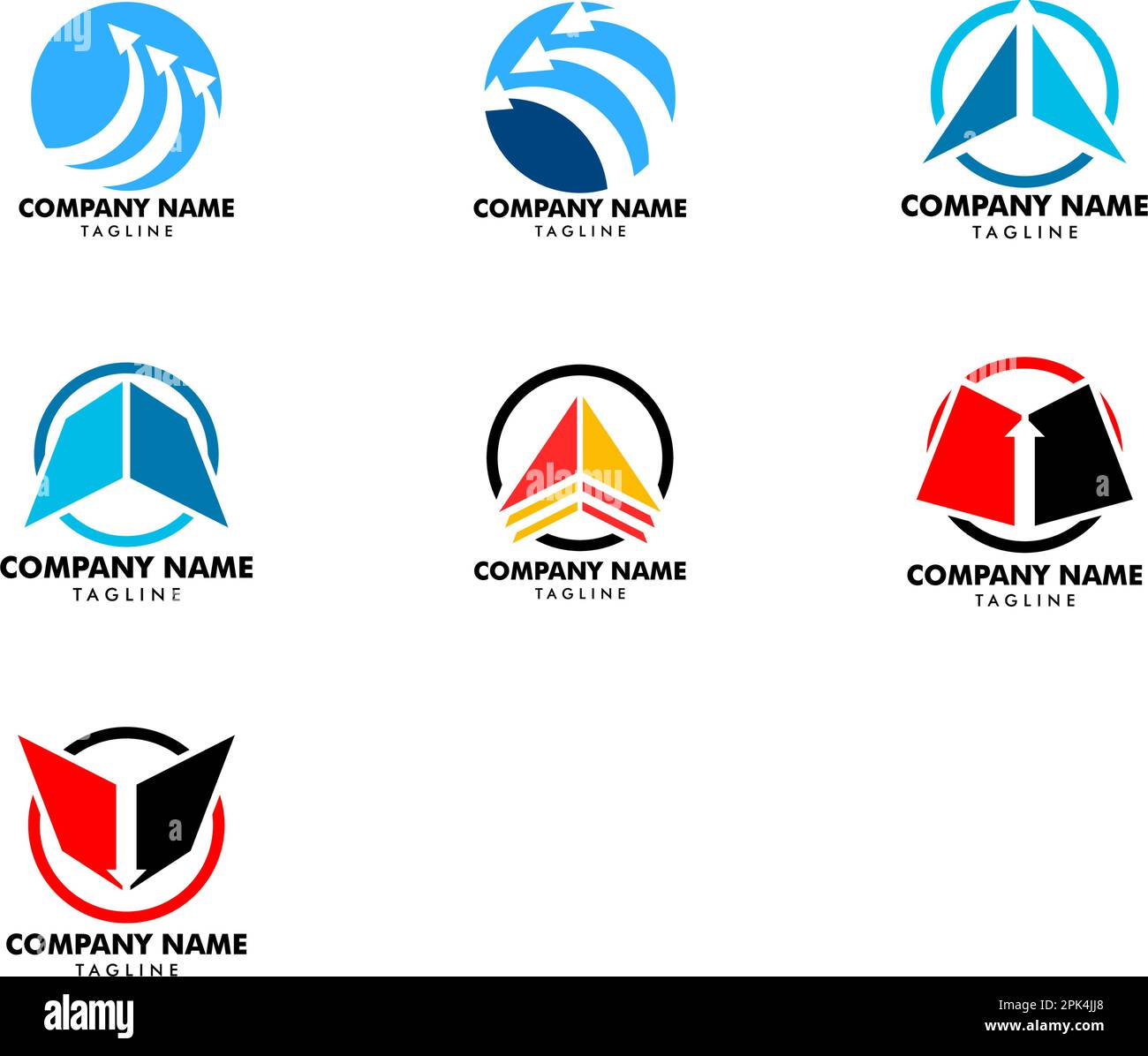 Set of Circle Arrow Logo Template Vector Design Stock Vector Image ...