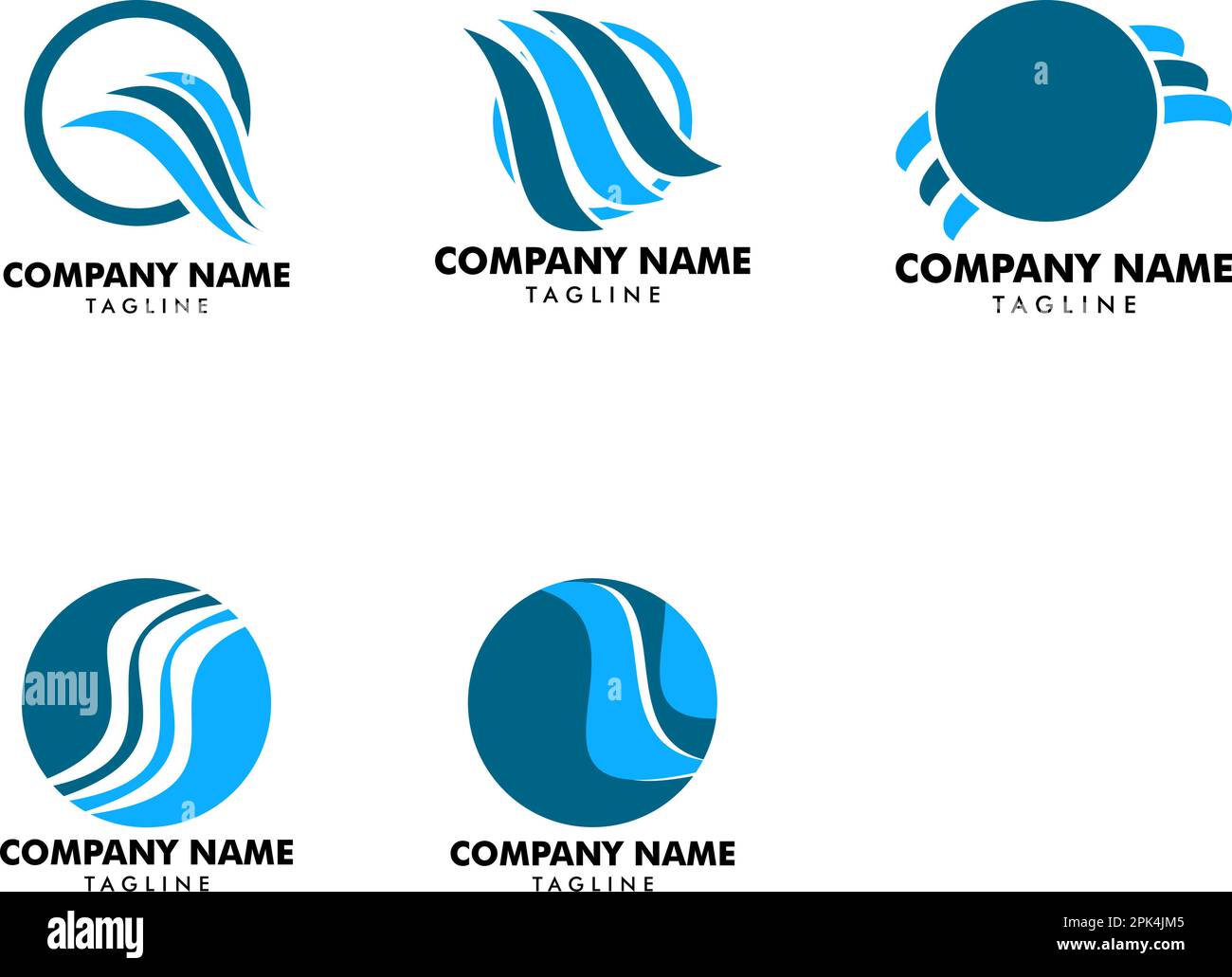 Set of Circle Wave Logo Design Vector Template Stock Vector Image & Art - Alamy