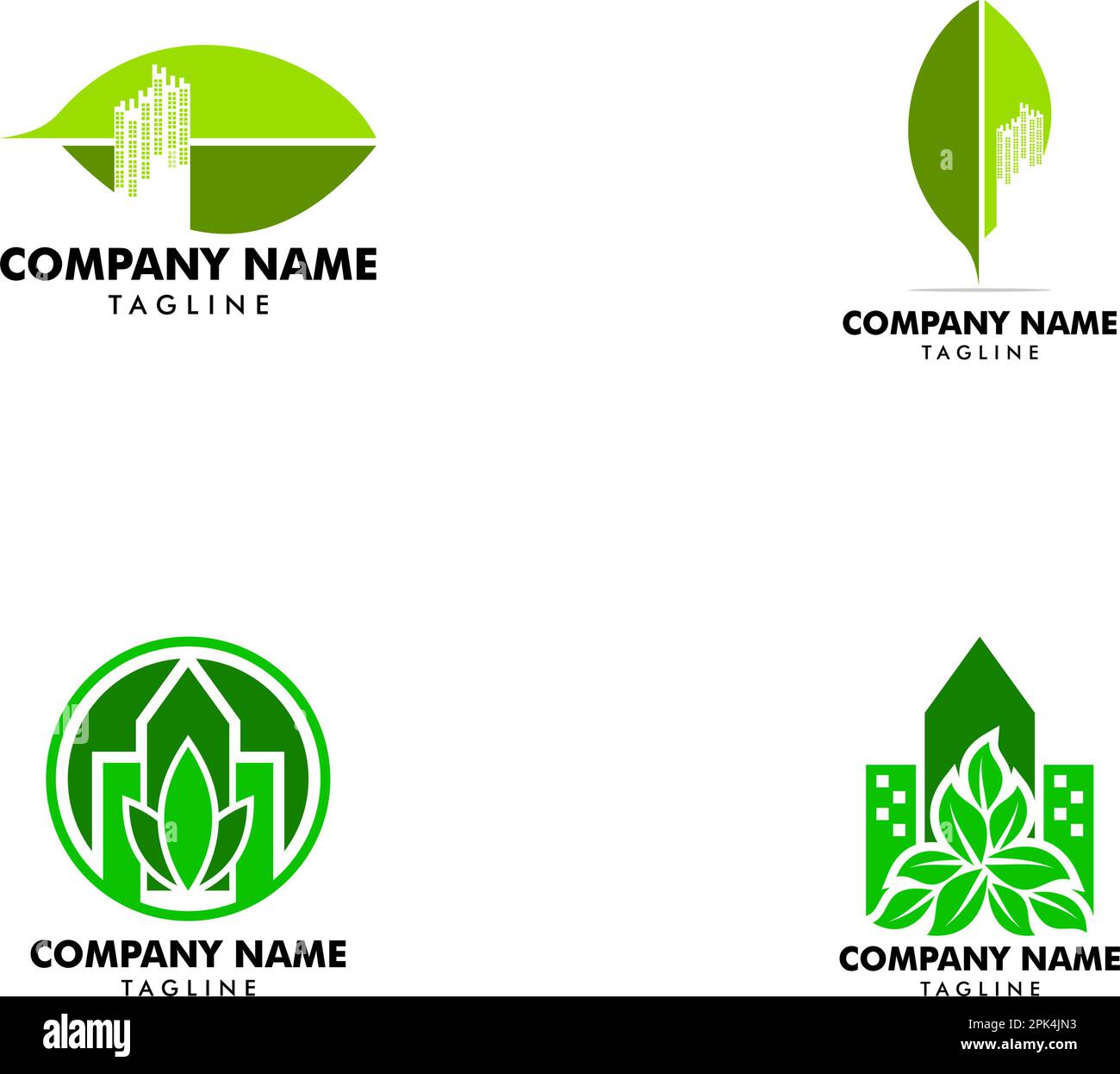 Set of City Leaf Logo Design Template Stock Vector Image & Art - Alamy