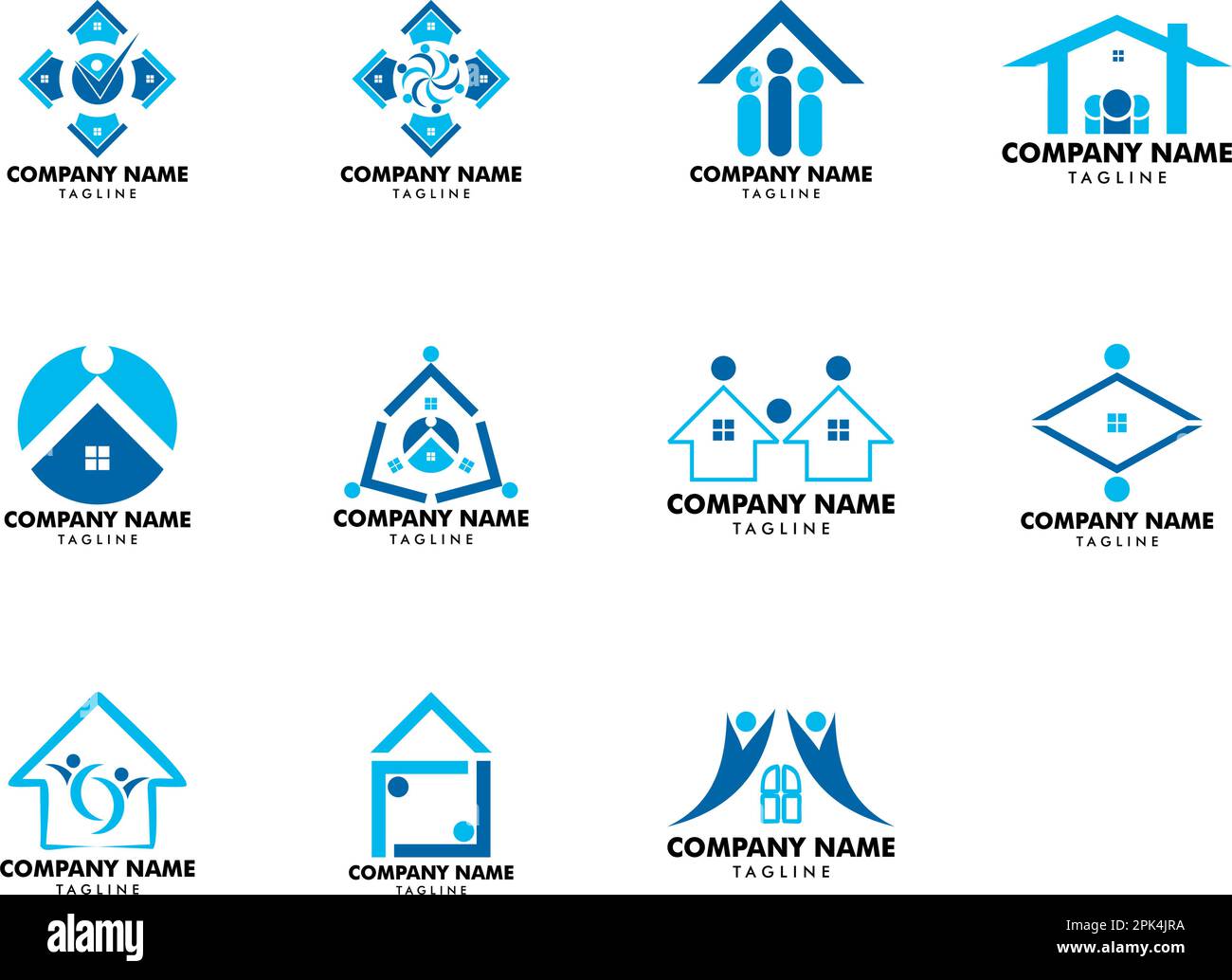 Set of House People Community Logo Design Template Stock Vector Image ...