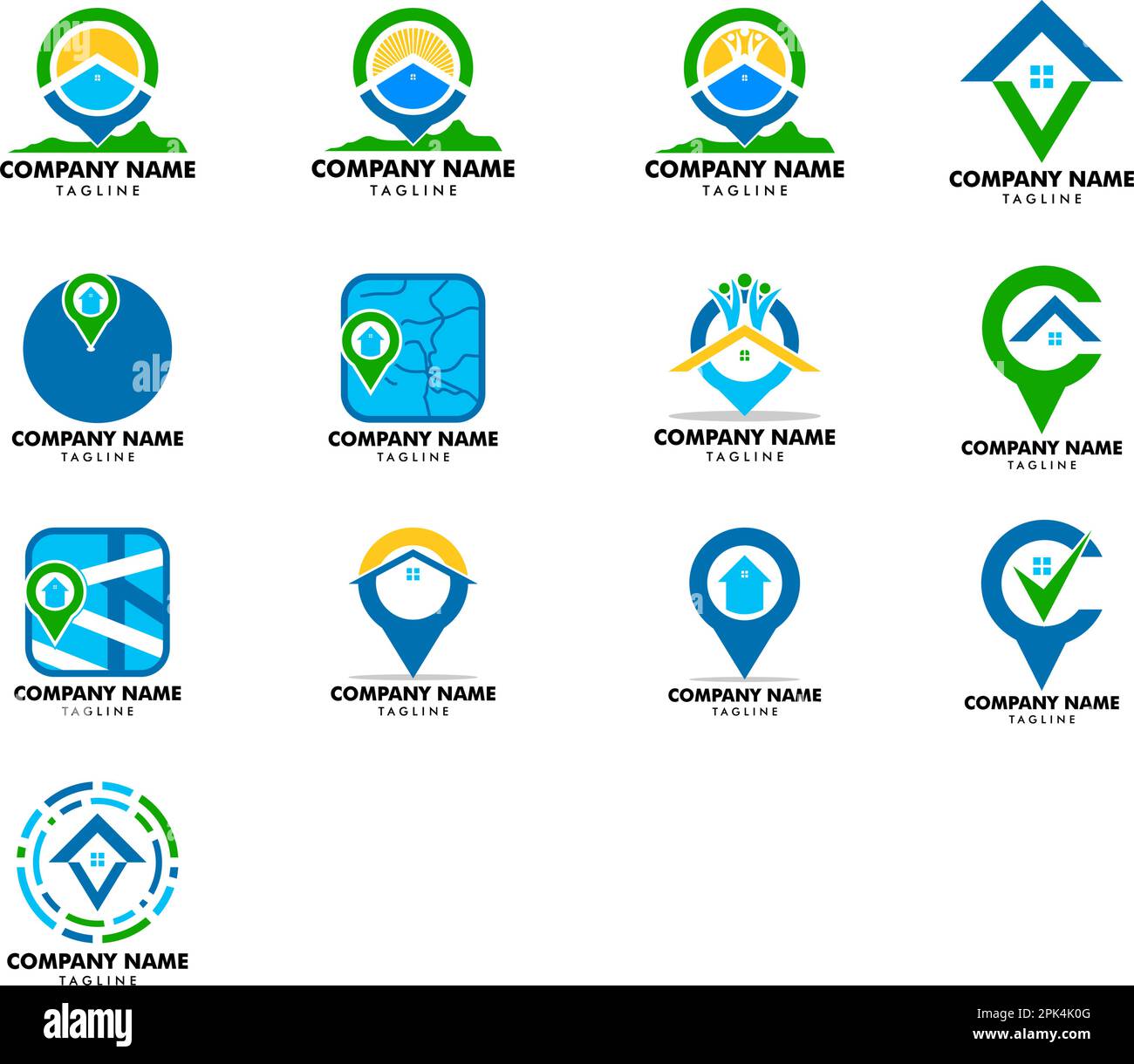 Set of House Locator Vector Logo Template Stock Vector Image & Art - Alamy