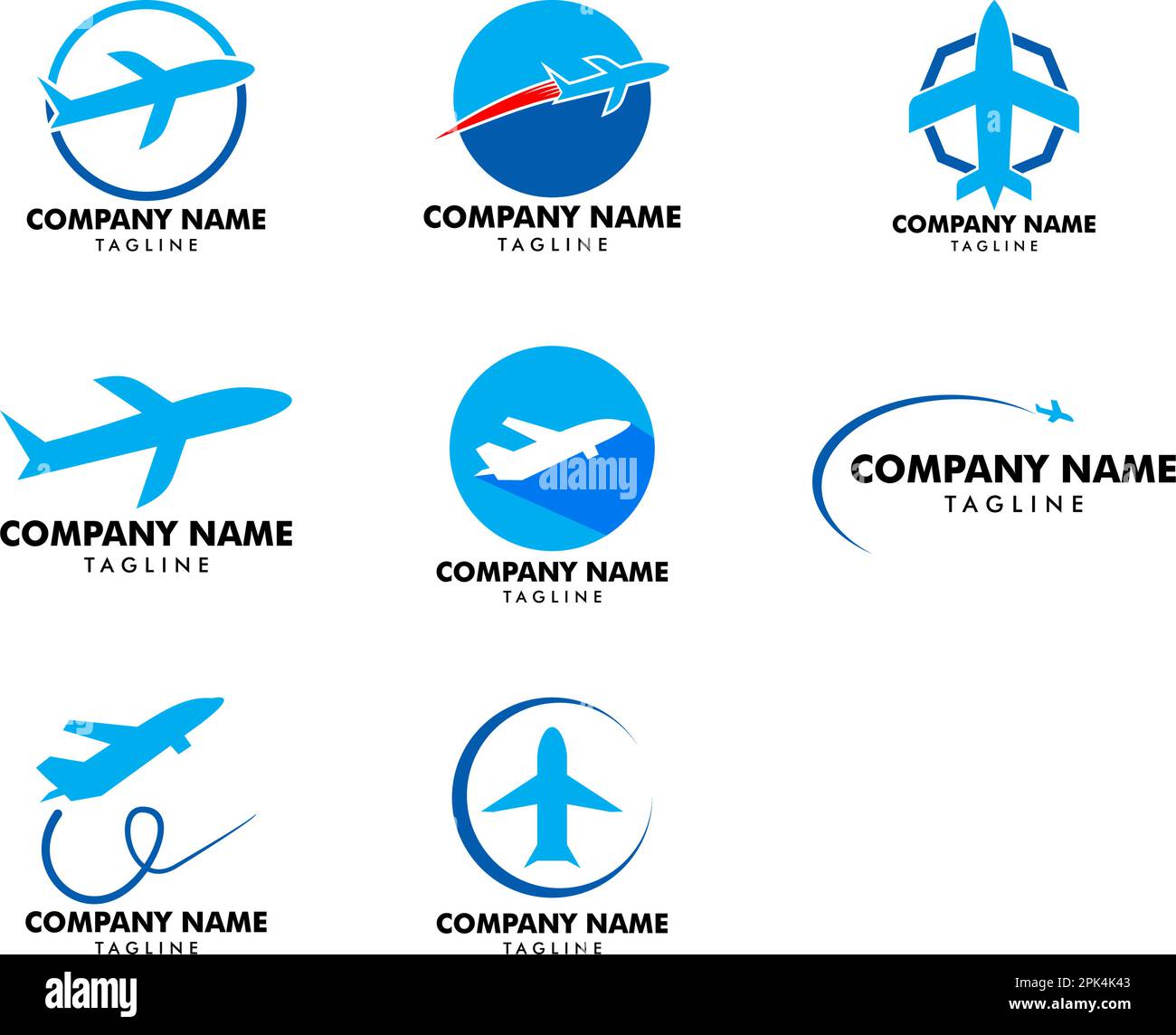 Set of Airplane Logo Template Design Vector Stock Vector Image & Art ...