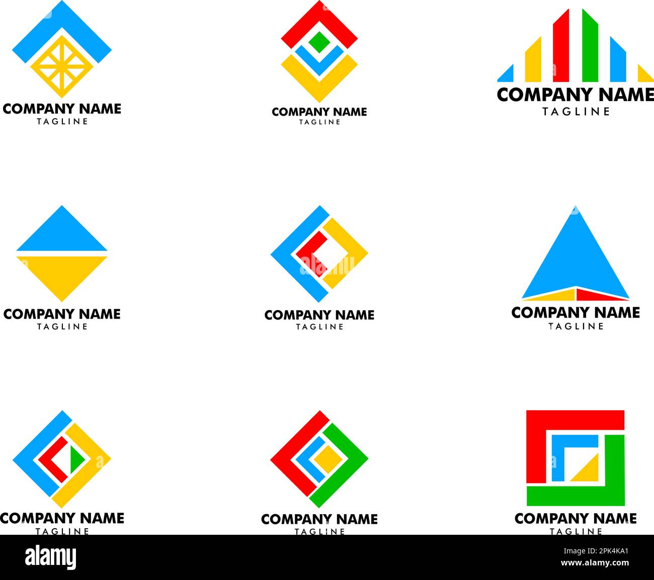 Set of Abstract triangle design logo vector template Stock Vector Image ...