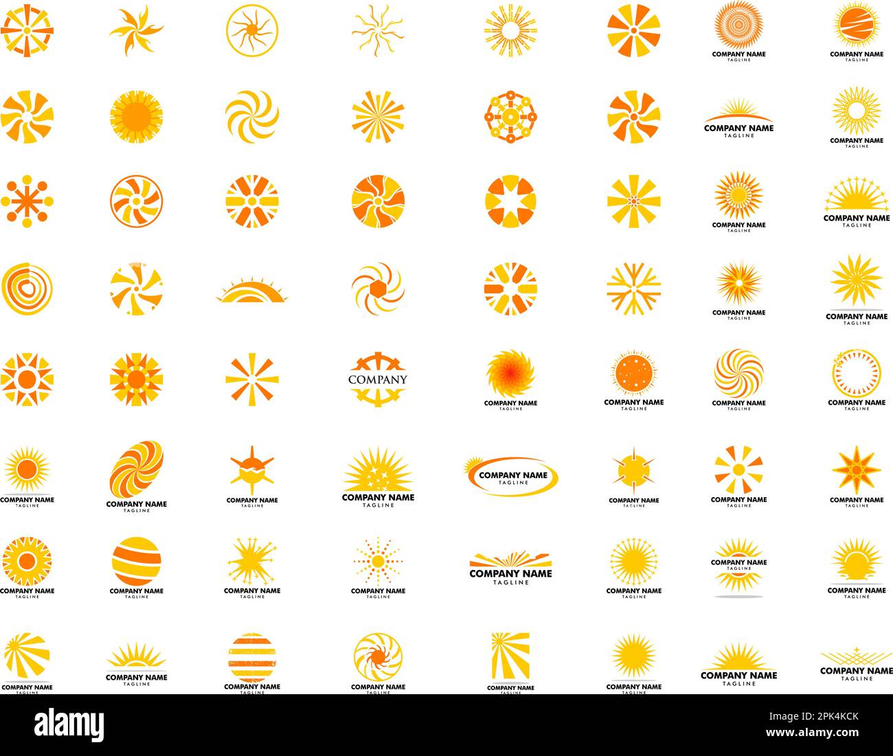 Set of Abstract Sun Logo Design Template Stock Vector Image & Art - Alamy