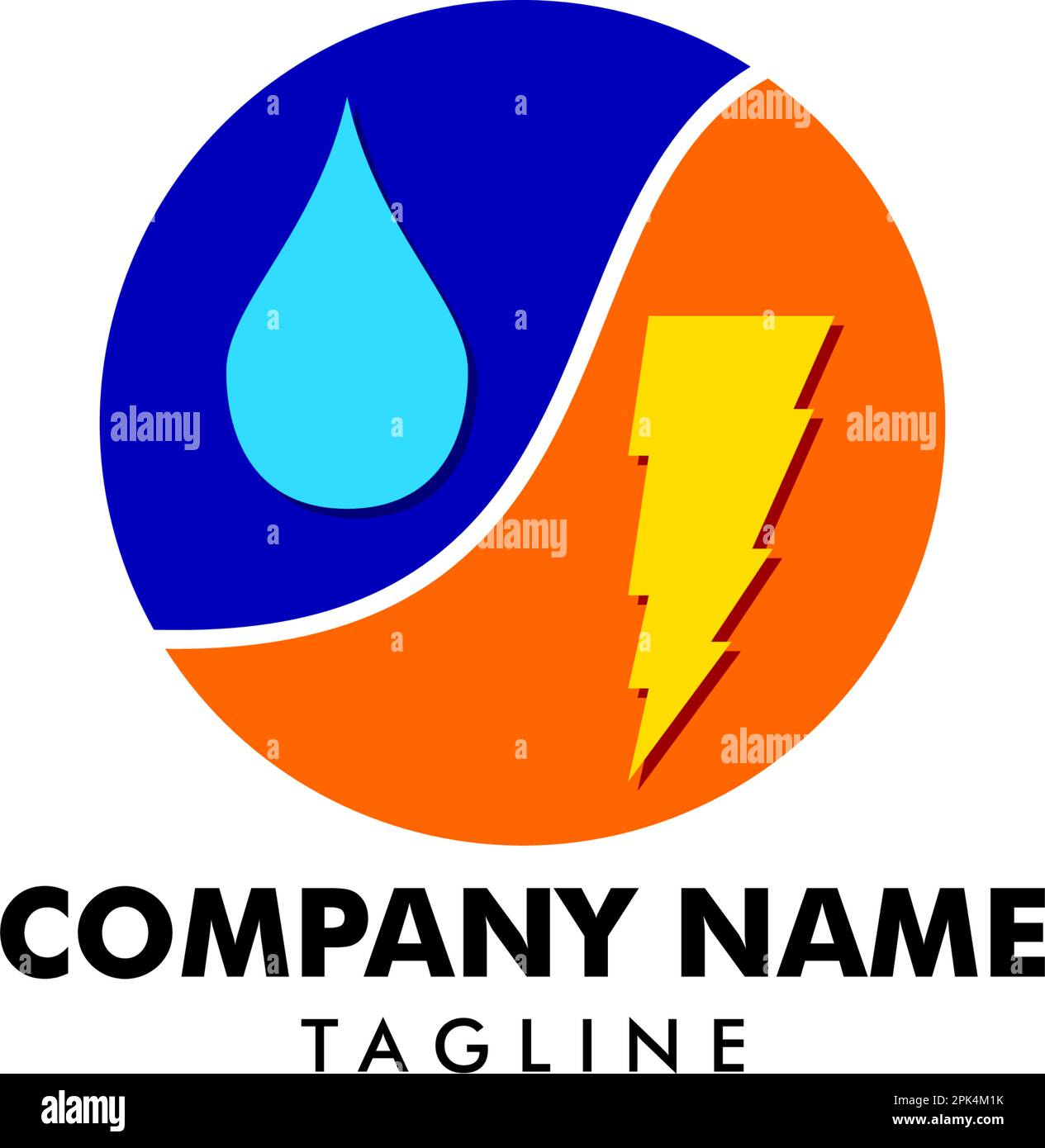 Lightning and water drop vector logo template concept illustration ...