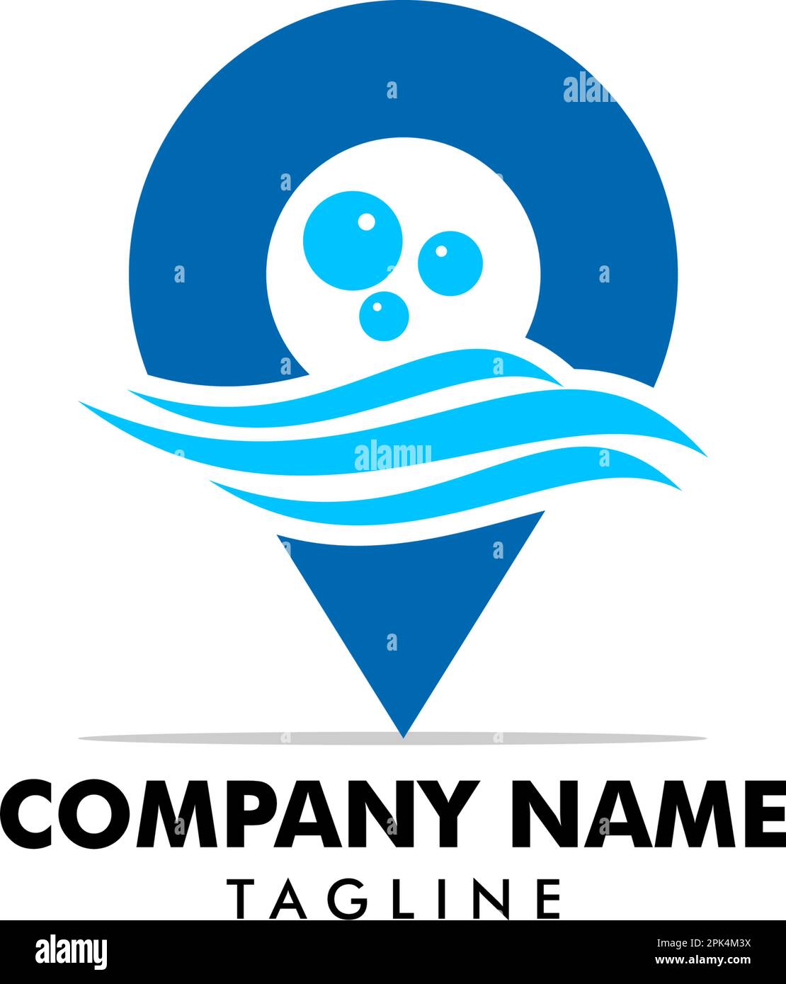 Pin water wave location logo icon vector symbol template Stock Vector ...