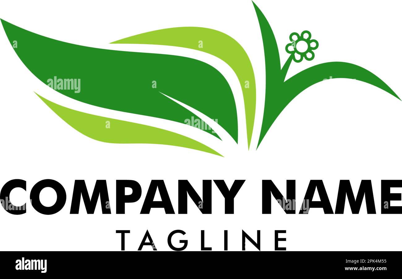 Leaf plant logo template, nature illustration for logo design Stock ...