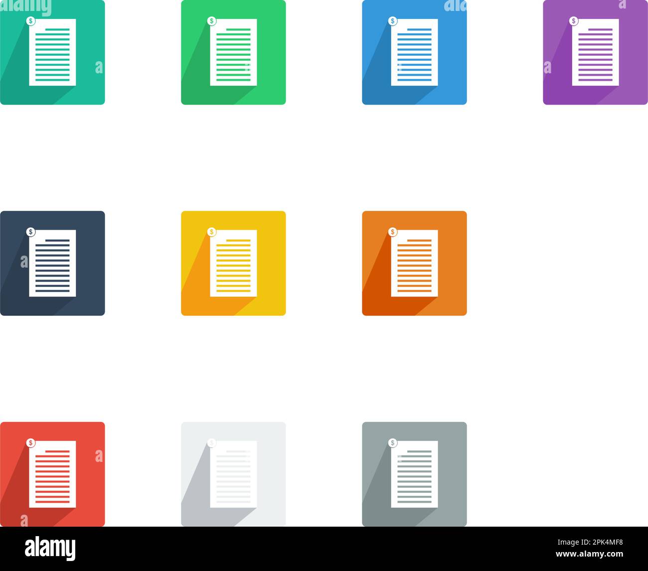 Payment and billing invoices icon flat style vector illustration Stock ...