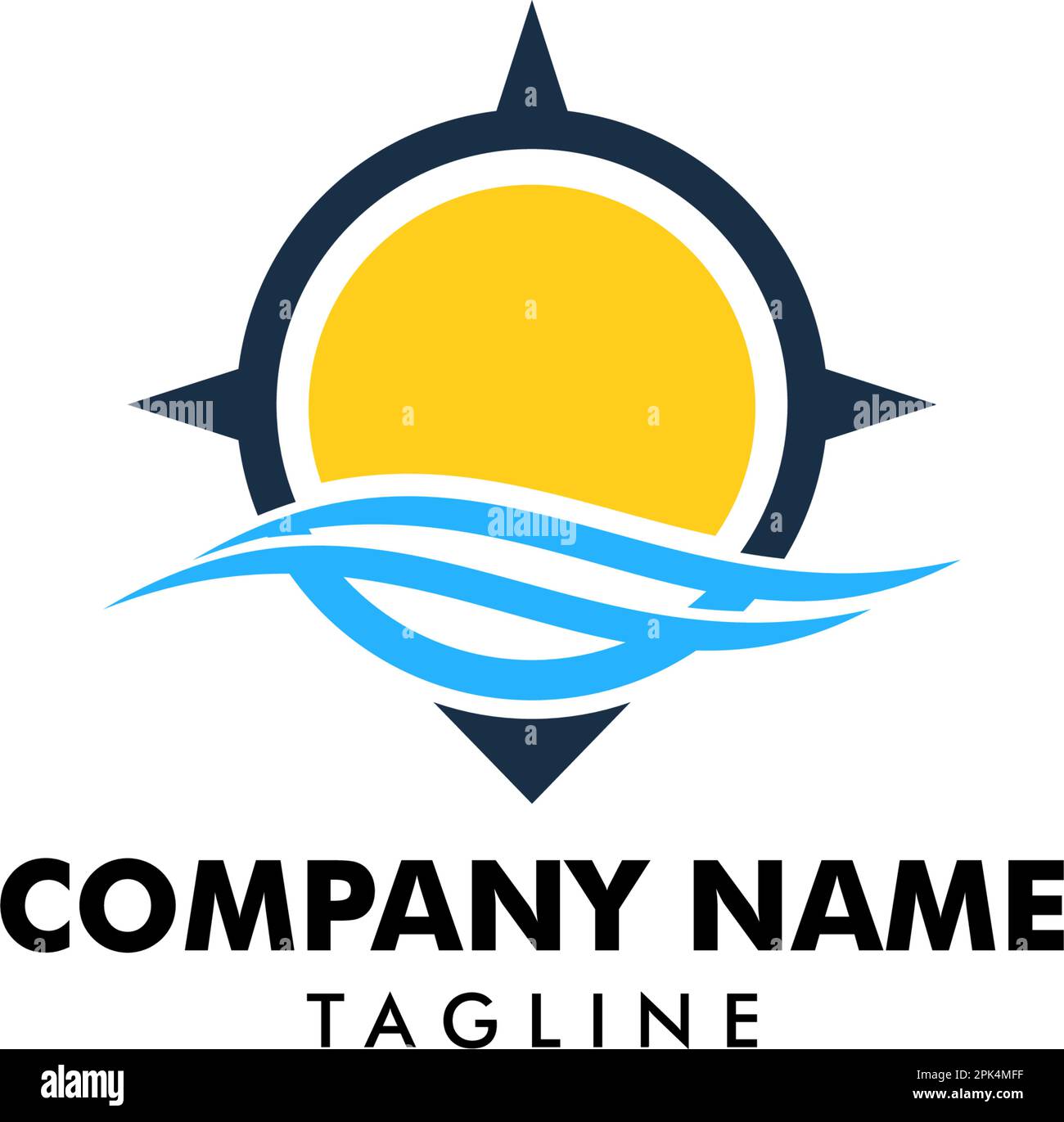 Ocean Compass Logo Design Element Stock Vector Image & Art - Alamy