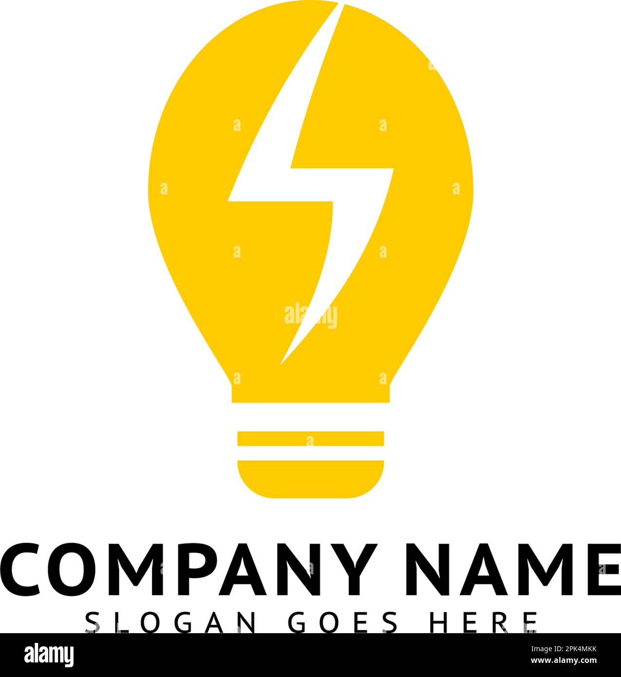 Light bulb and lightning bolt logo template, Electrical vector design ...