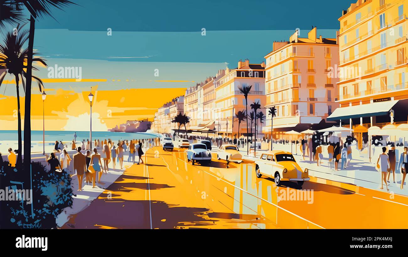 Nice promenade france painting hi-res stock photography and images - Alamy