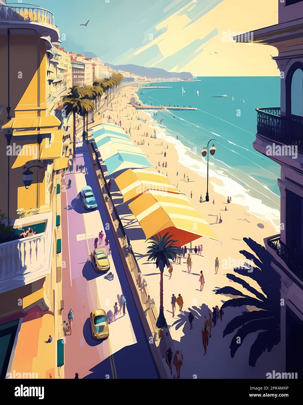 Nice promenade france painting hi-res stock photography and images - Alamy
