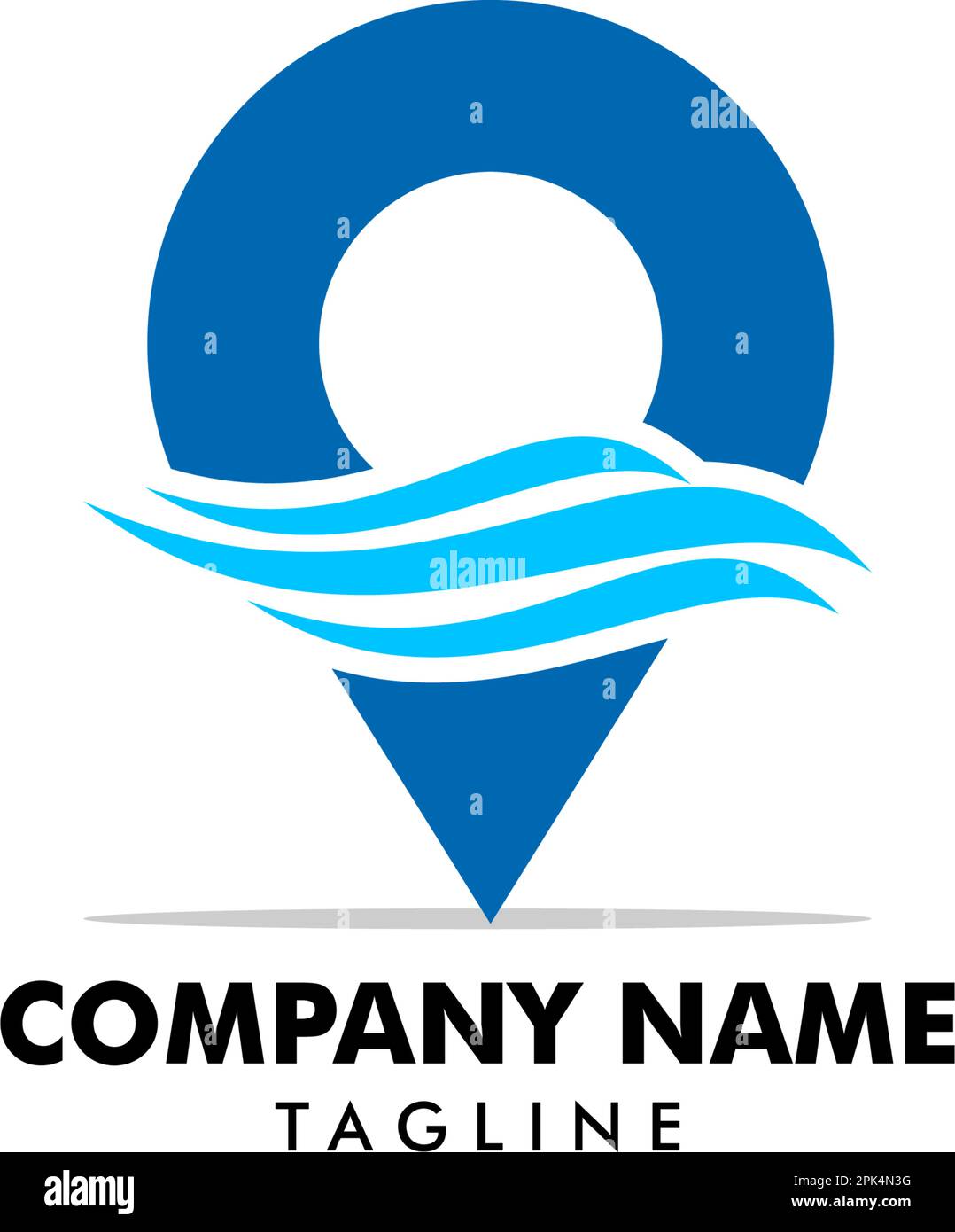 Pin water wave location logo icon vector symbol template Stock Vector ...