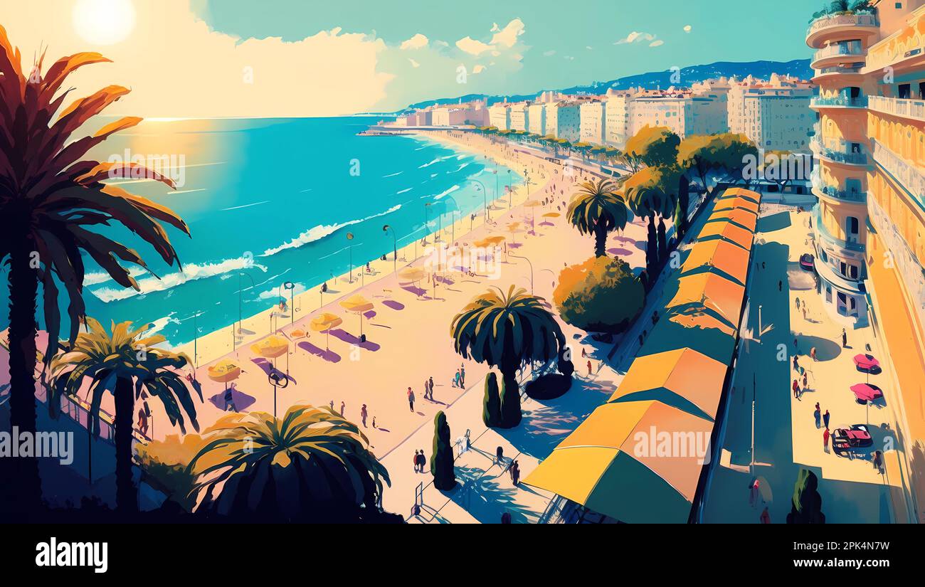 Nice promenade france painting hi-res stock photography and images - Alamy