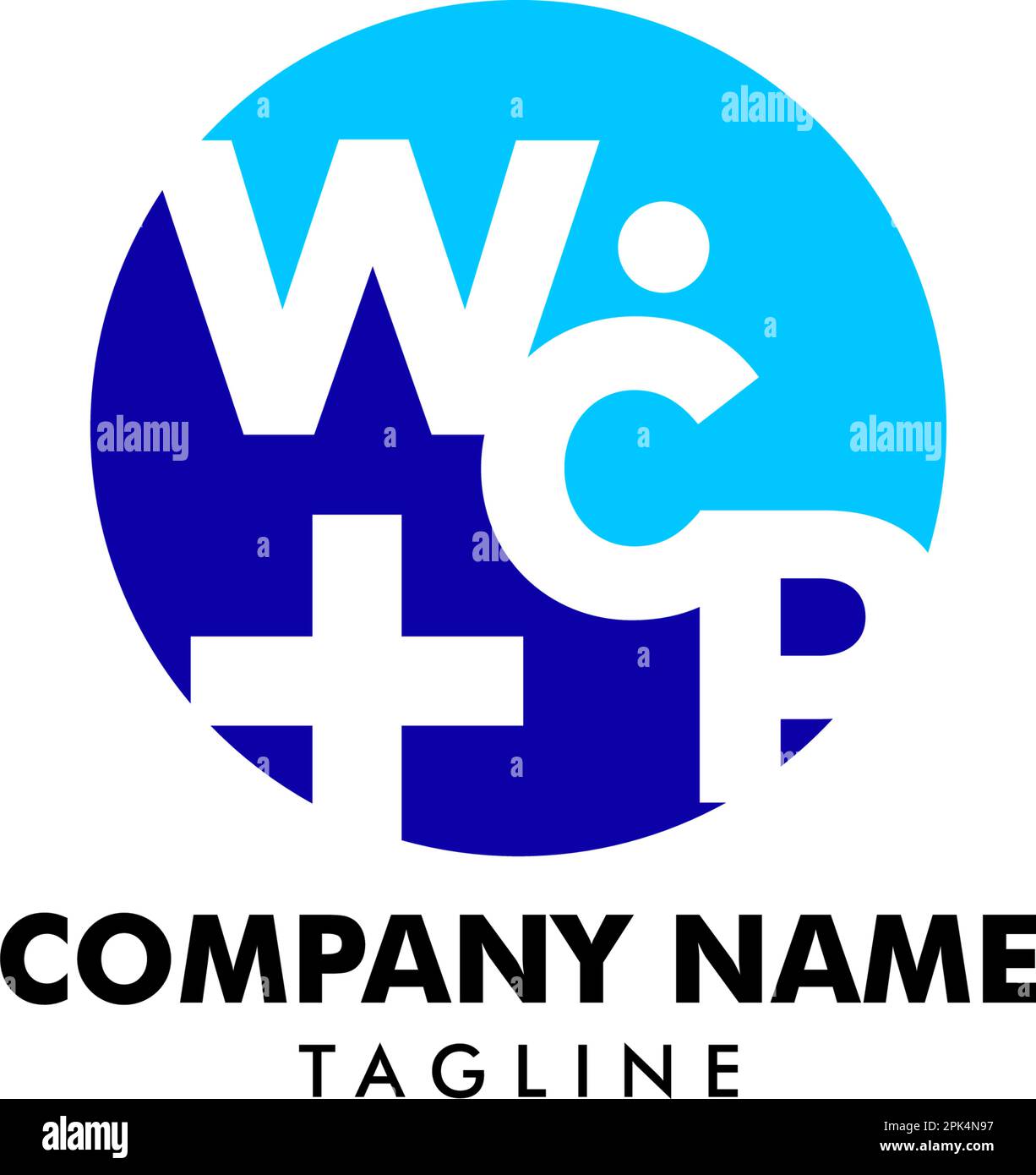 Initial letter WCP cross plus medical logo icon design template ...