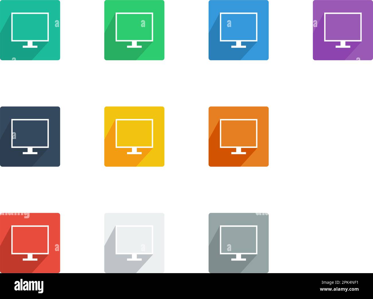 Monitor screen PC icon flat style vector illustration Stock Vector ...