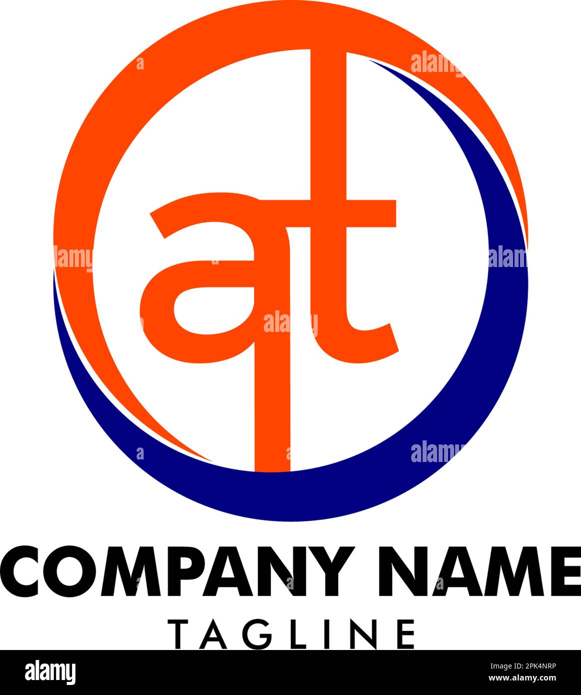 Initial Letter AT Logo Template Design Stock Vector Image & Art - Alamy