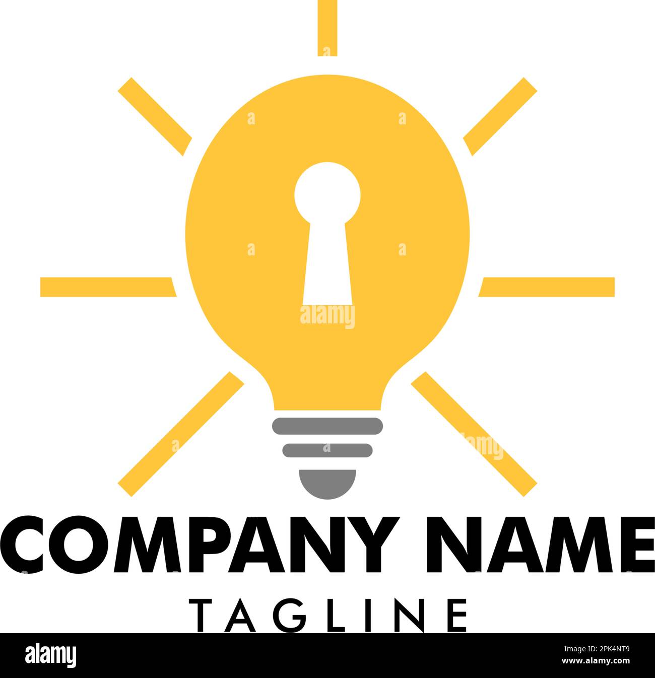 Light Bulb with Keyhole Icon Logo Vector Symbol Stock Vector Image ...