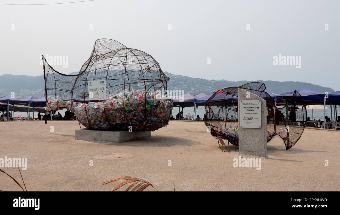 Acapulco, Mexico - May 12, 2019: fish monument a concept of ...