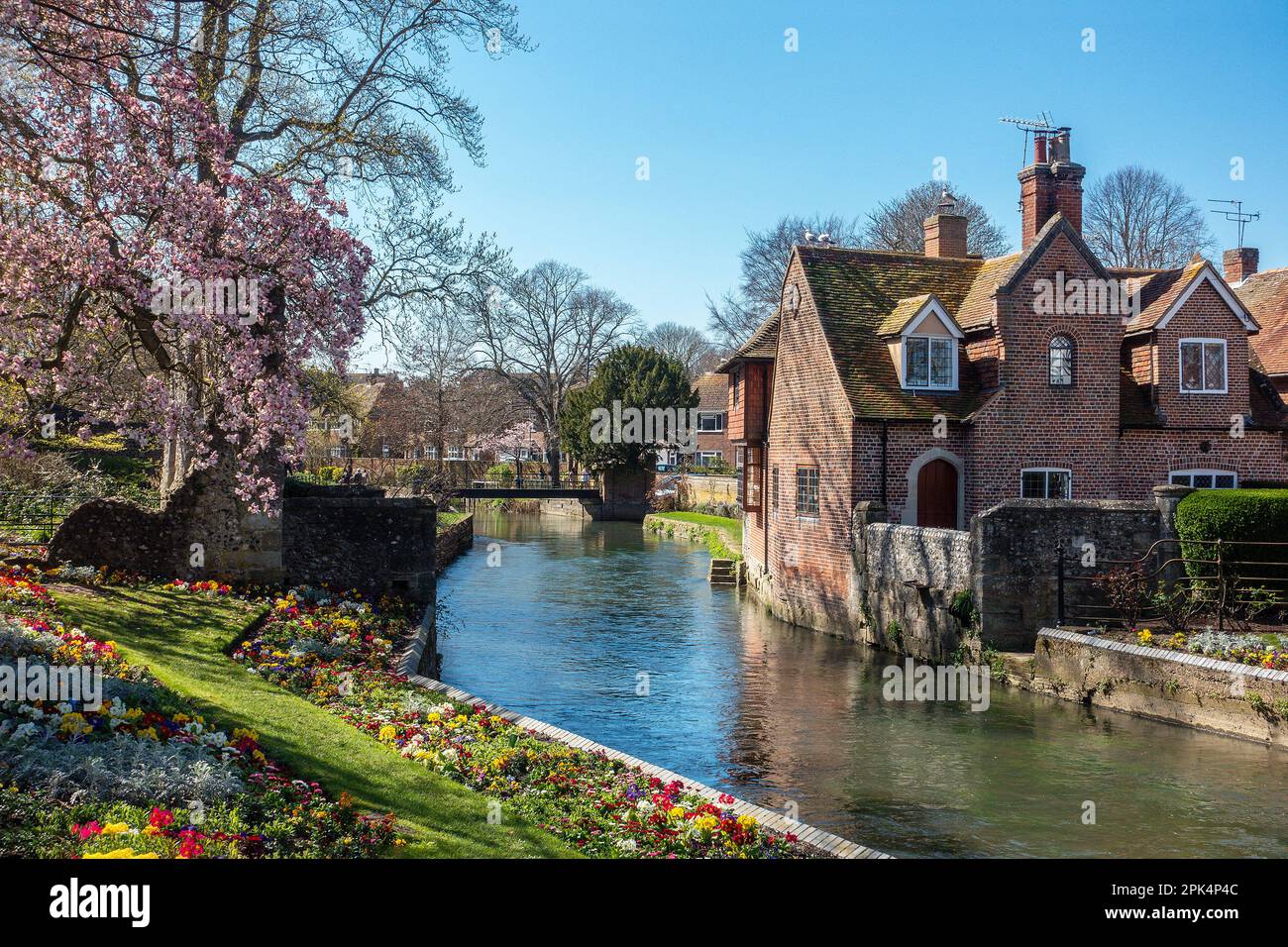 River Stour,Westgate Gardens,Spring,Canterbury,Kent,England Stock Photo ...