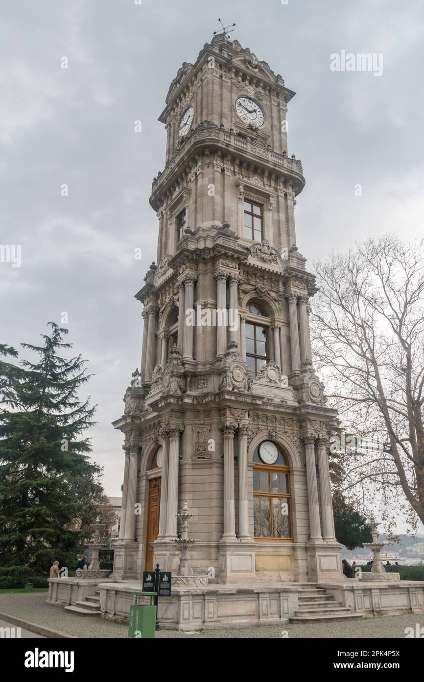 Istanbul, Turkey - December 11, 2022: Famous Dolmabahce Clock Tower ...