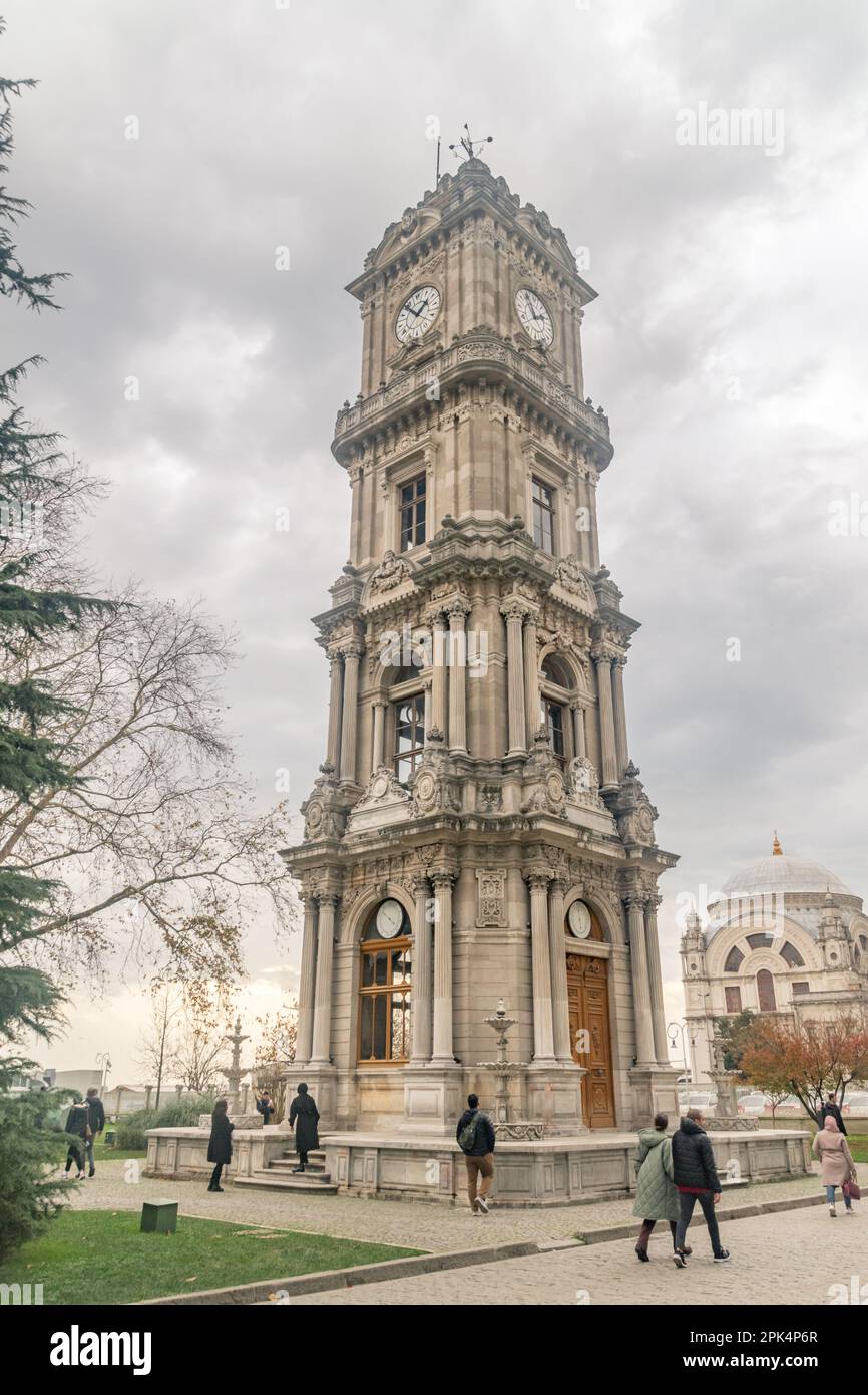 Istanbul, Turkey - December 11, 2022: Dolmabahce Clock Tower ...