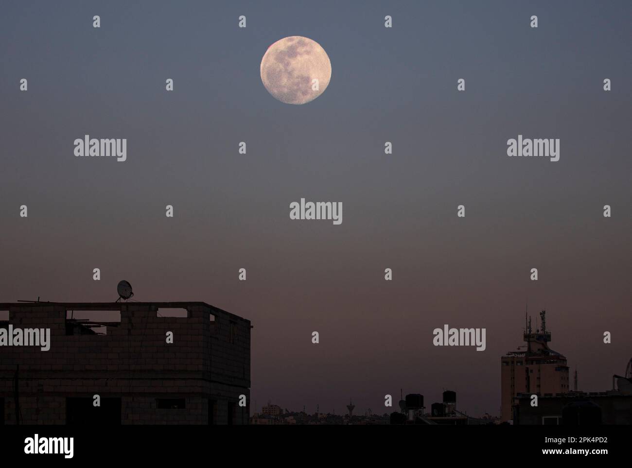 Gaza, Palestine. 05th Apr, 2023. The full moon, which is known as the ...