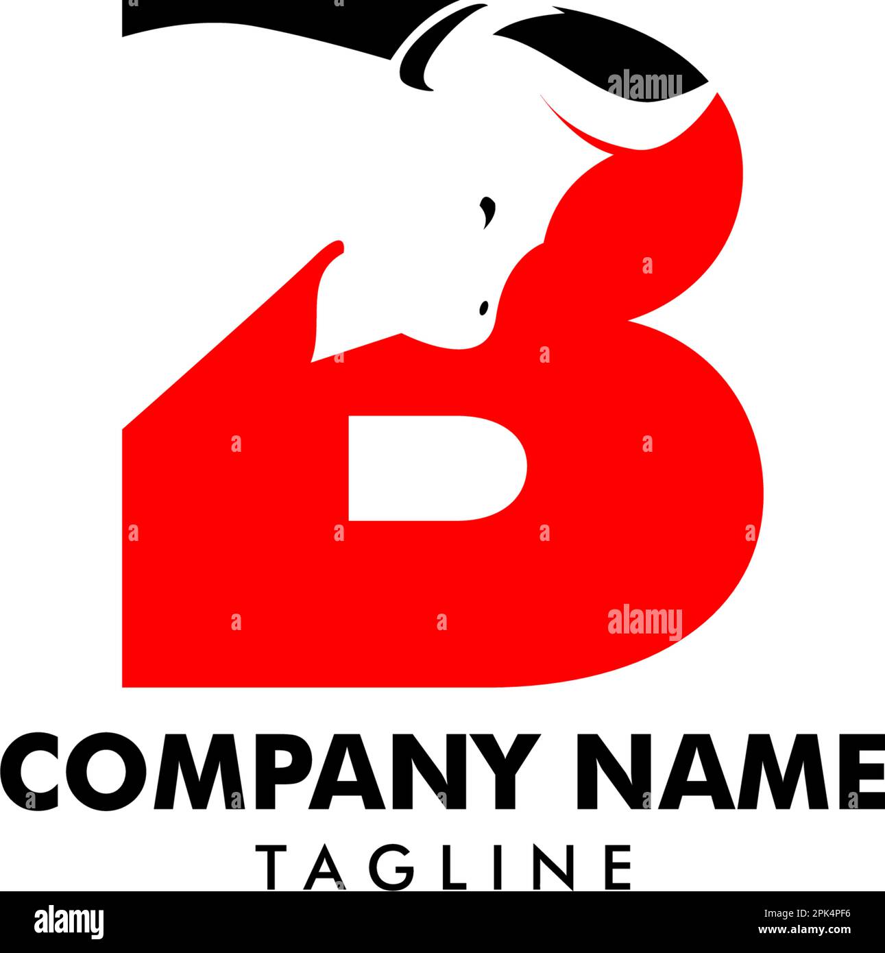 Initial Letter B with Bulls Design Logo Vector Graphic Branding Letter ...