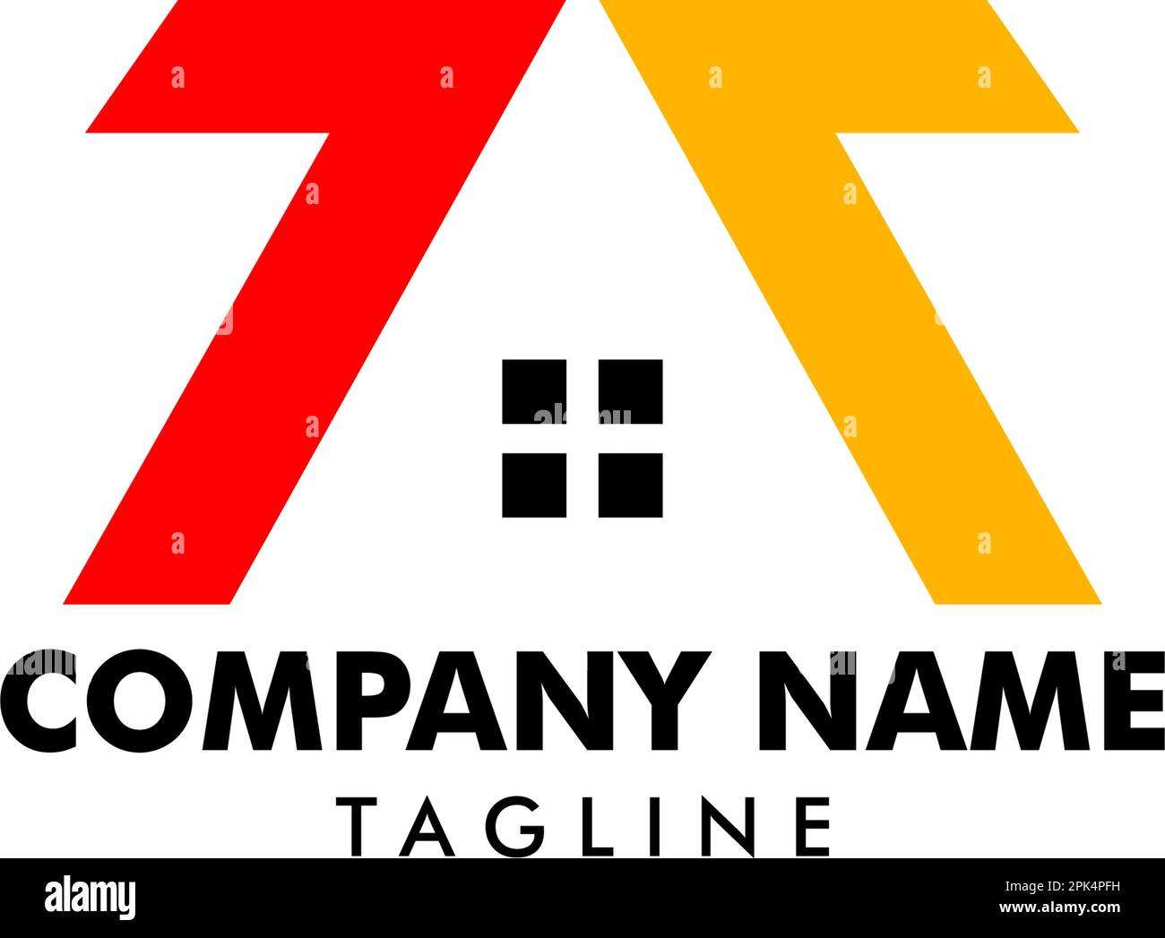 Initial Letter Number 77 House Real Estate Logo Design Stock Vector ...