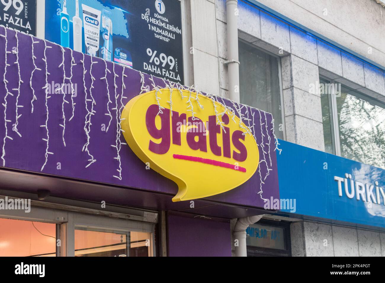 Istanbul, Turkey - December 11, 2022: Logo and sign of gratis store ...